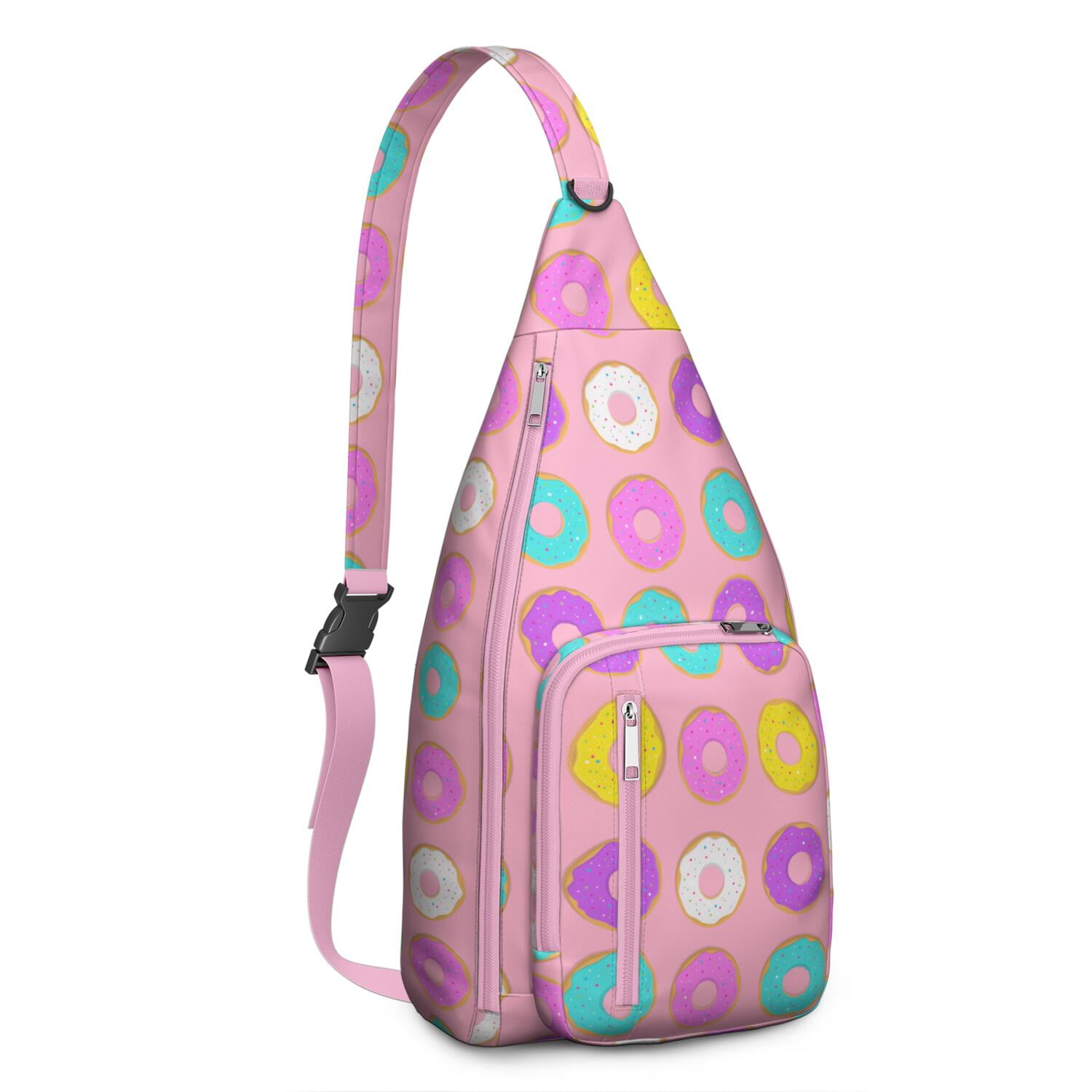 Donut Sling Backpack – Cute Pink Dessert-Themed Crossbody Daypack for ...