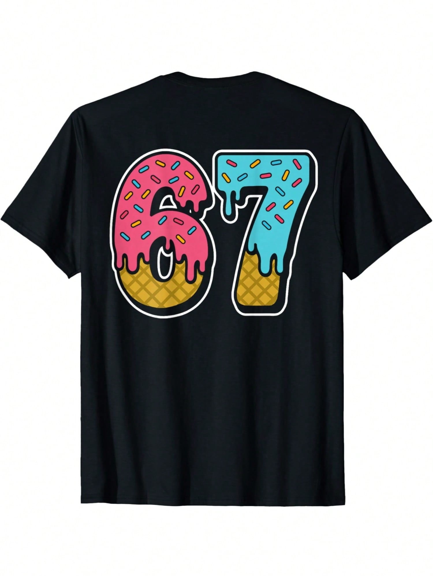 Donut Sprinkle Number 67 for Unisex Short Sleeve Graphic T-Shirt ...