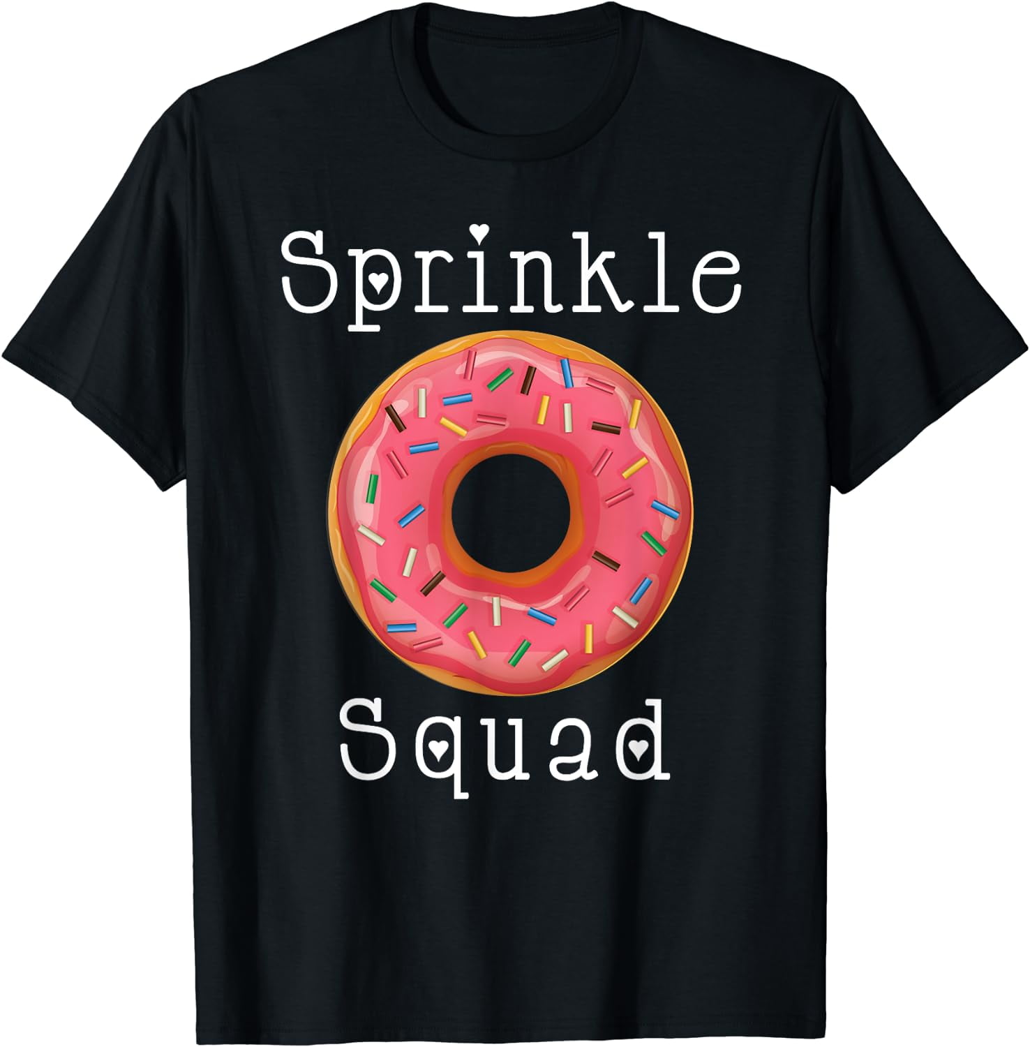 Donut Sprinkle Squad for Women and Girls Matching Group T-Shirt Black ...