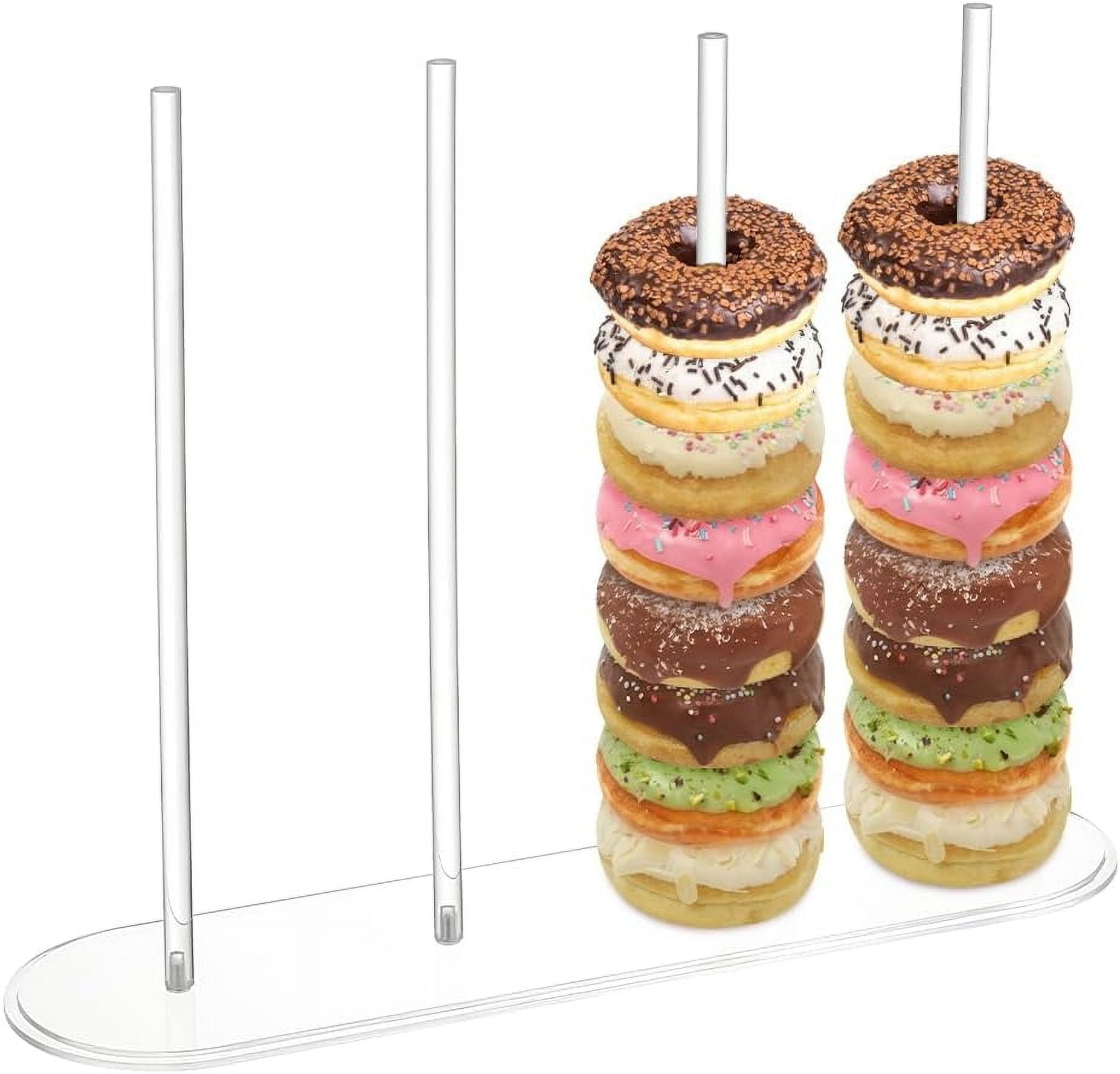 Donut Stand 4 Rods One-piece Donut Stands Rack Clear Acrylic Doughnut ...