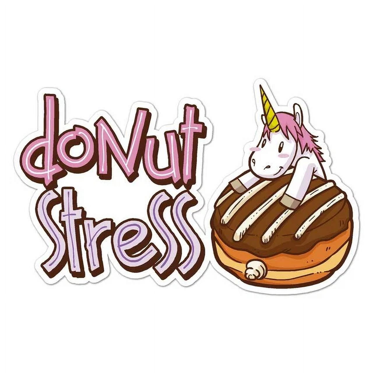 Donut Stress Unicorn Sticker Indoor Outdoor Phone Decal Water Bottle ...