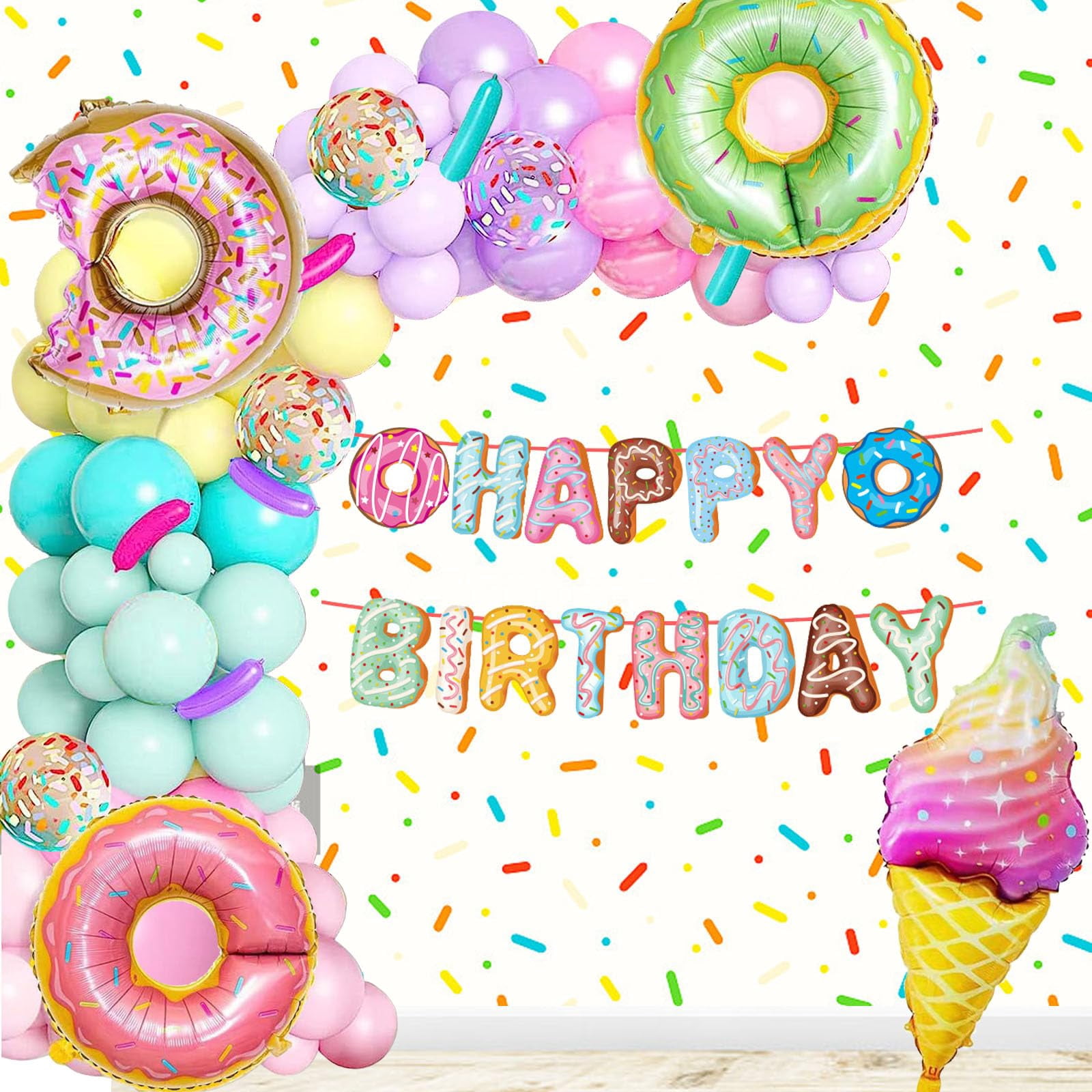 Donut Sweet Balloon FEV6 Garland Arch Kit, Donut Party Supplies Sets ...