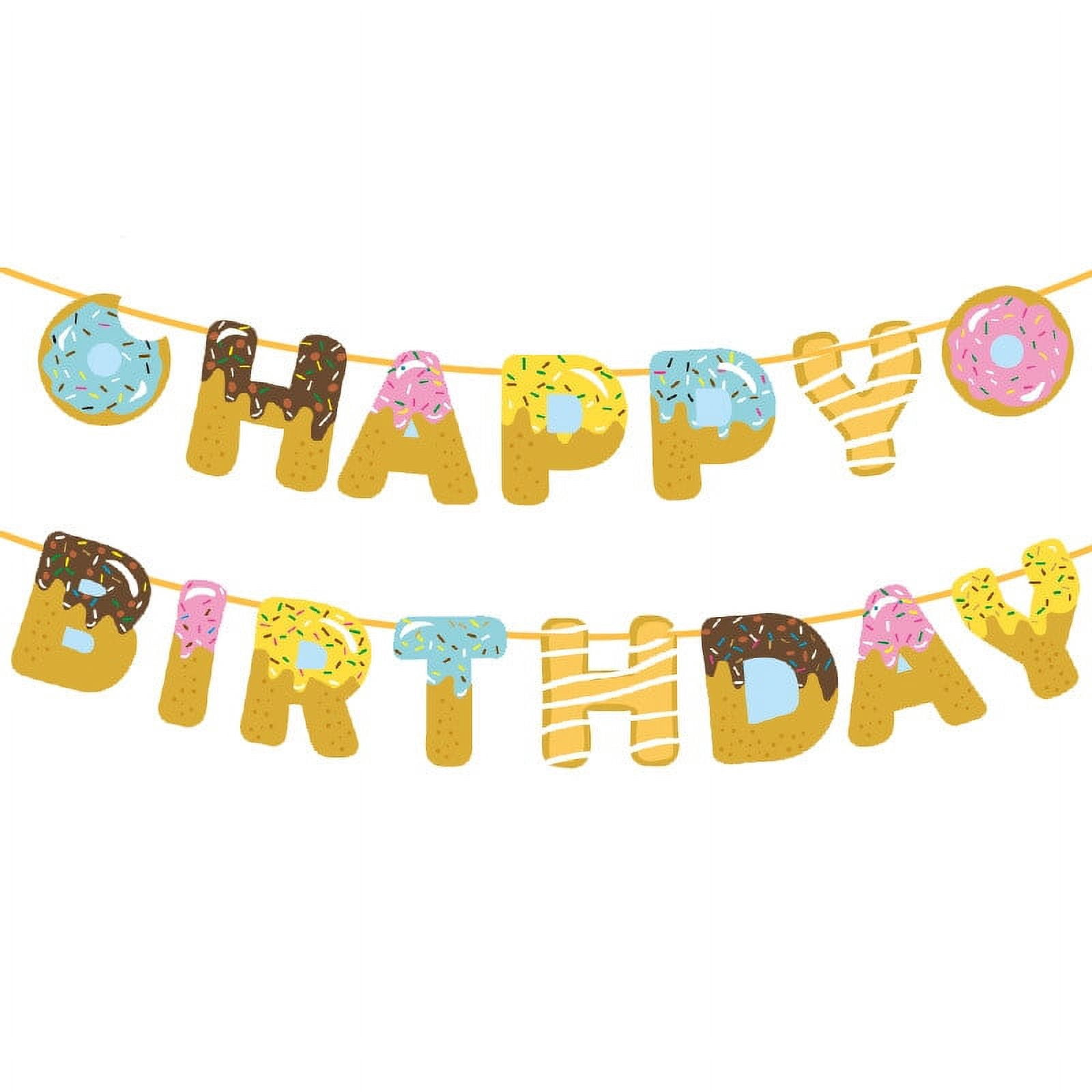 Donut Sweet Theme Children Birthday Cutlery Banner Party Set Supplies ...