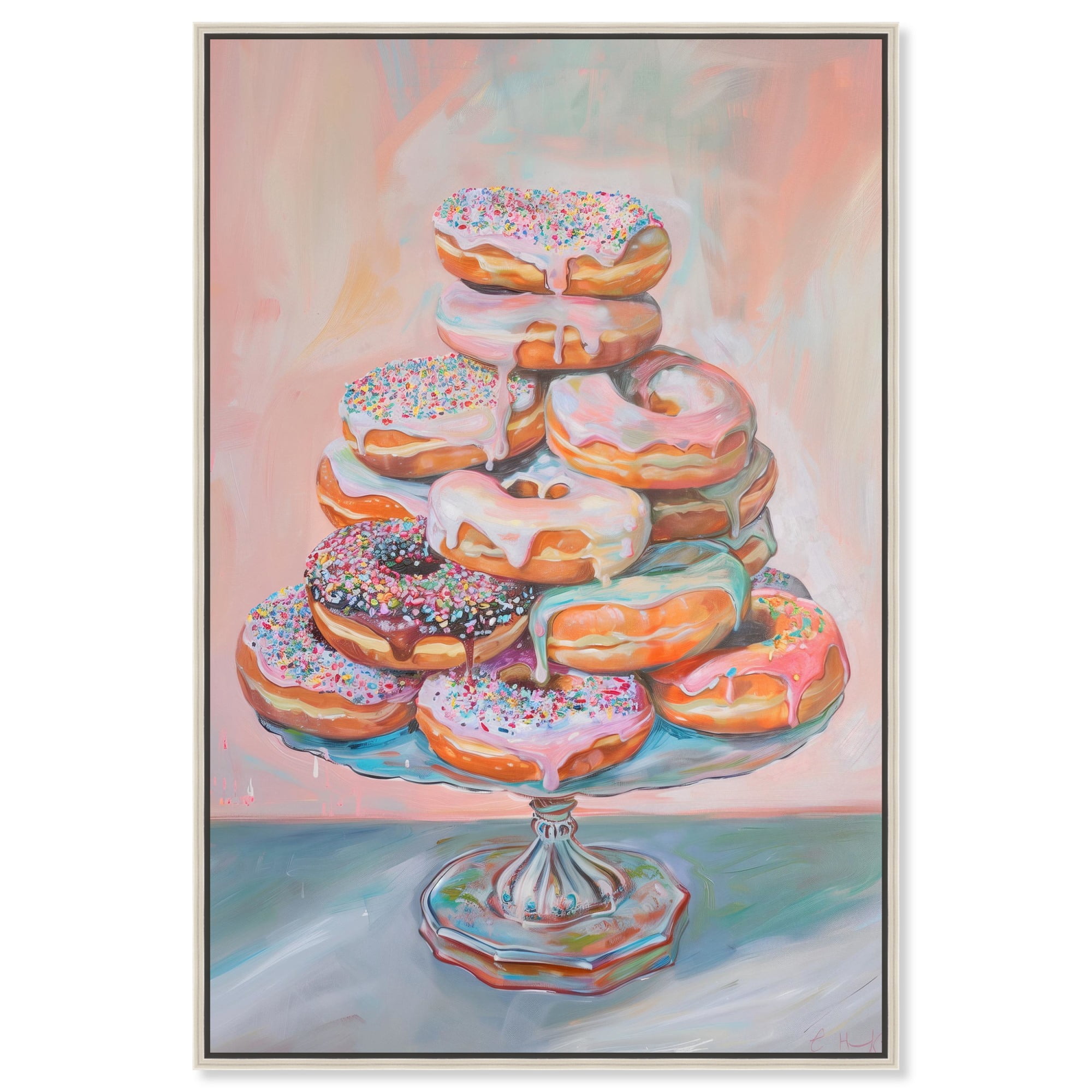 Donut Tray Canvas Coquette Trendy Art by Art Remedy, Silver Frame, 30 ...