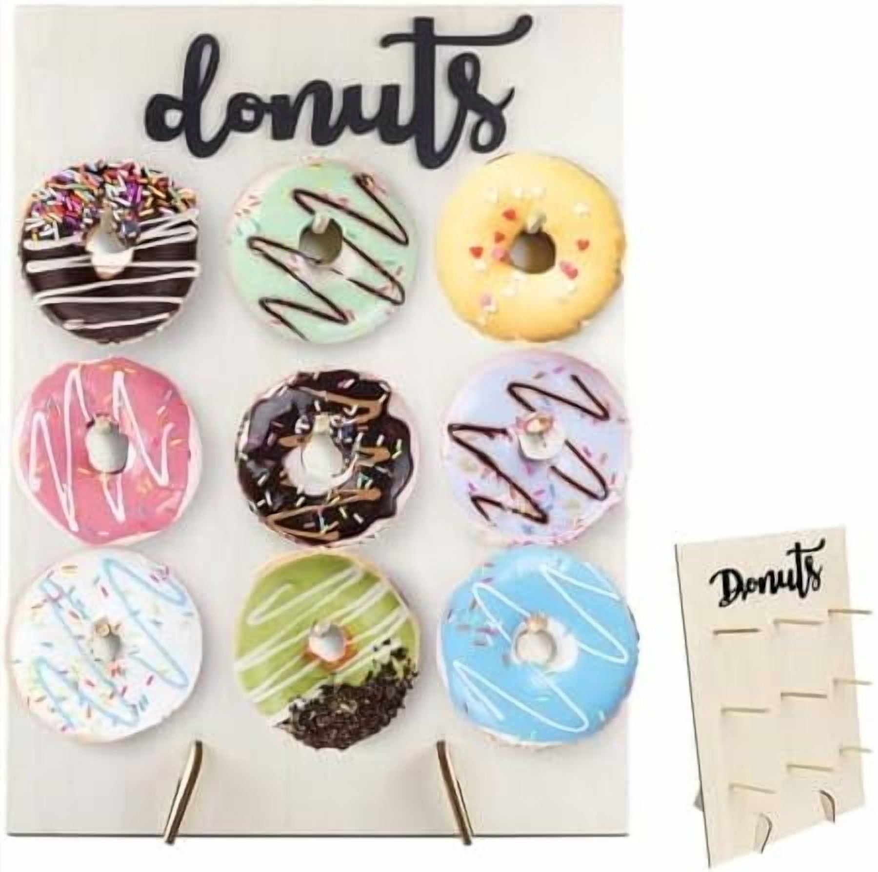 Donut Wall Display Stand, Wooden, 9 Donuts, Reusable, Durable, Rustic ...