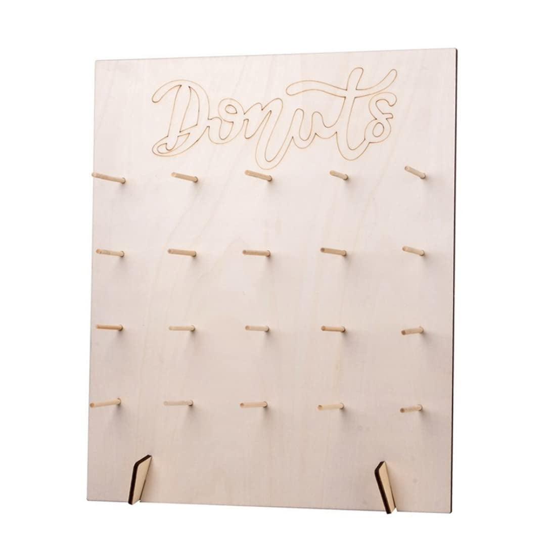 Donut Wall Display Stand, Wooden Donut Holder Fits 20 Doughnuts Food ...