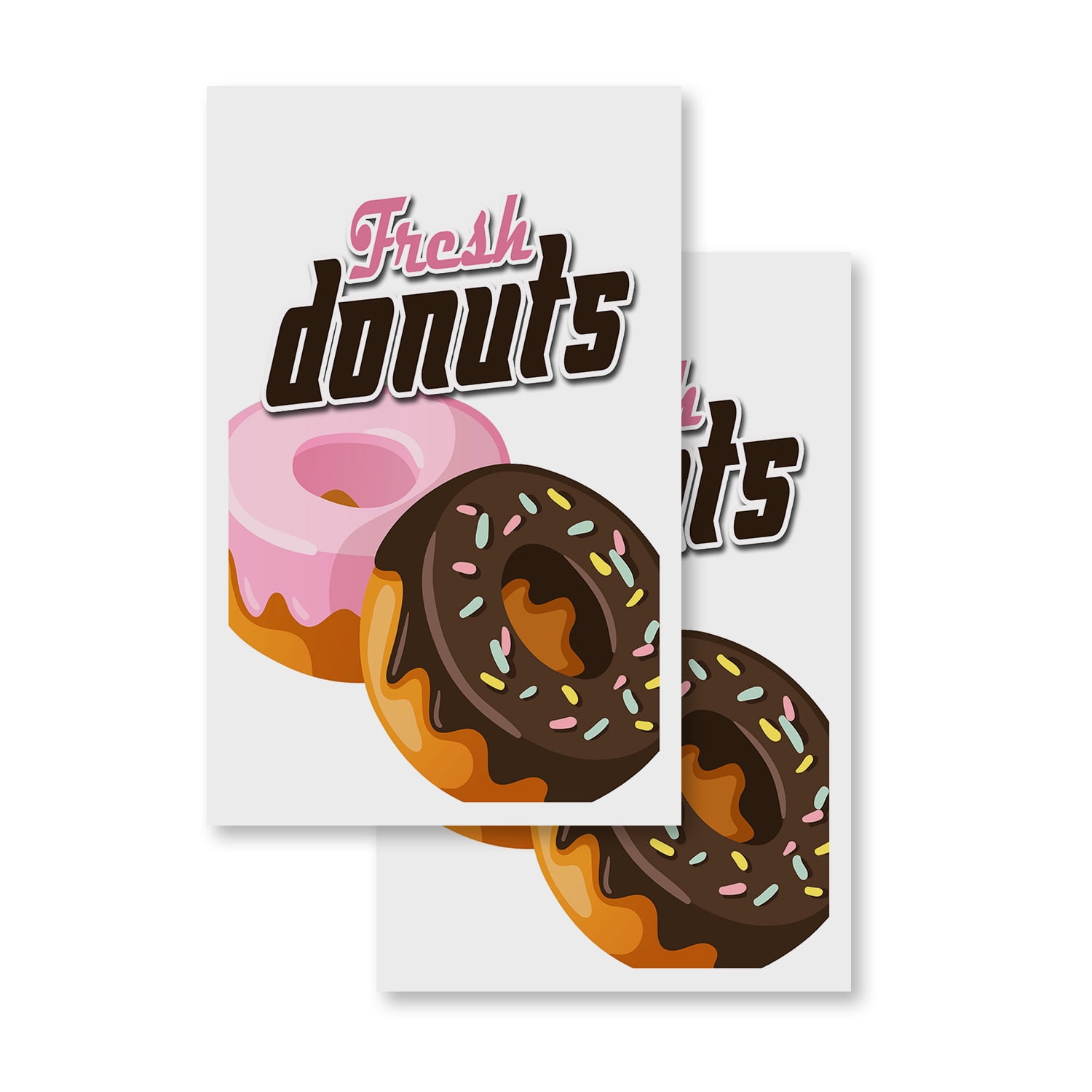 Donuts (2-PACK) 24" x 36" Vinyl Decals | Sign Insert Peel & Stick ...