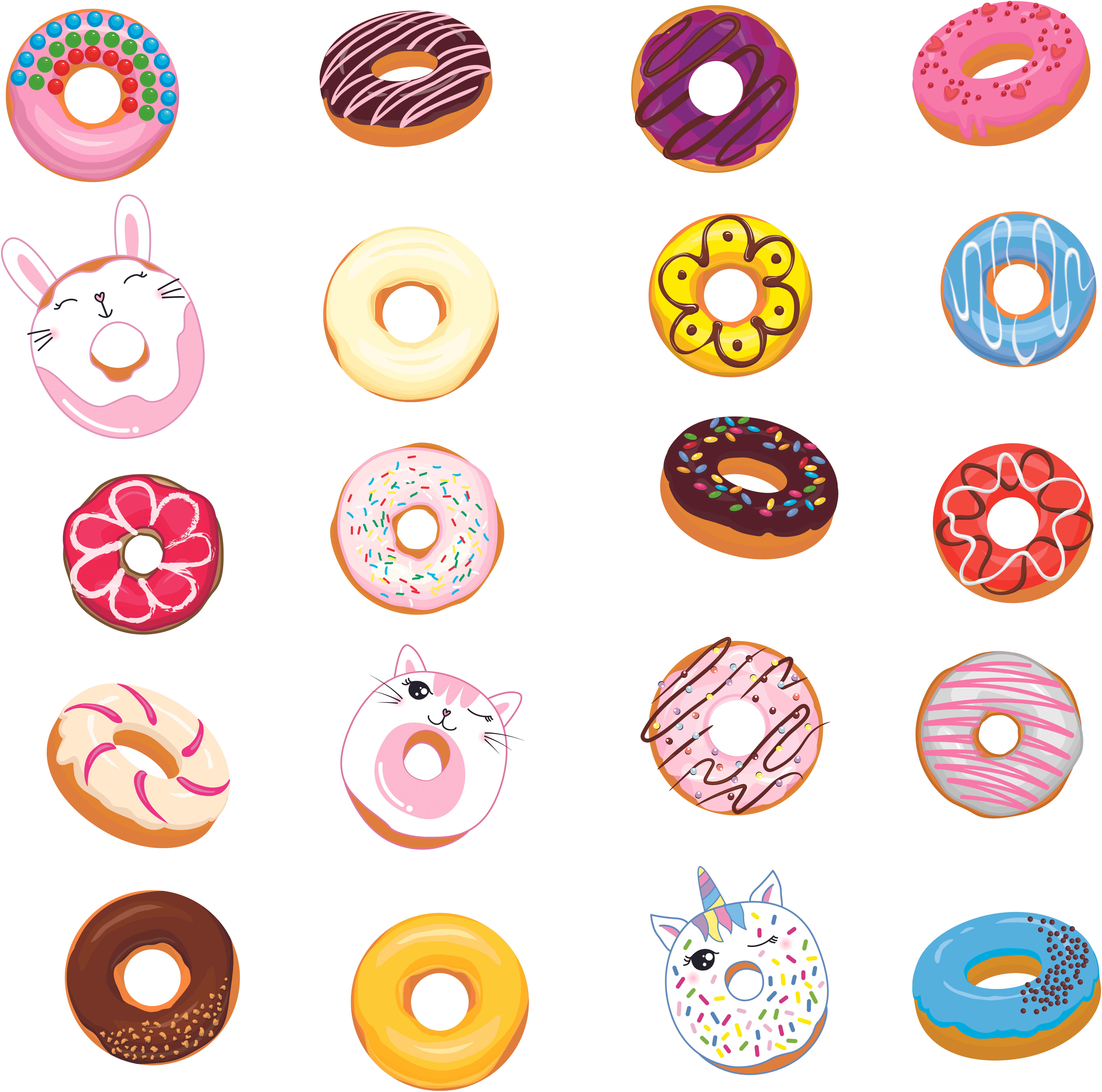 Donuts For Days Collective Design Vinyl Wall Decal - Assorted Doughnuts ...