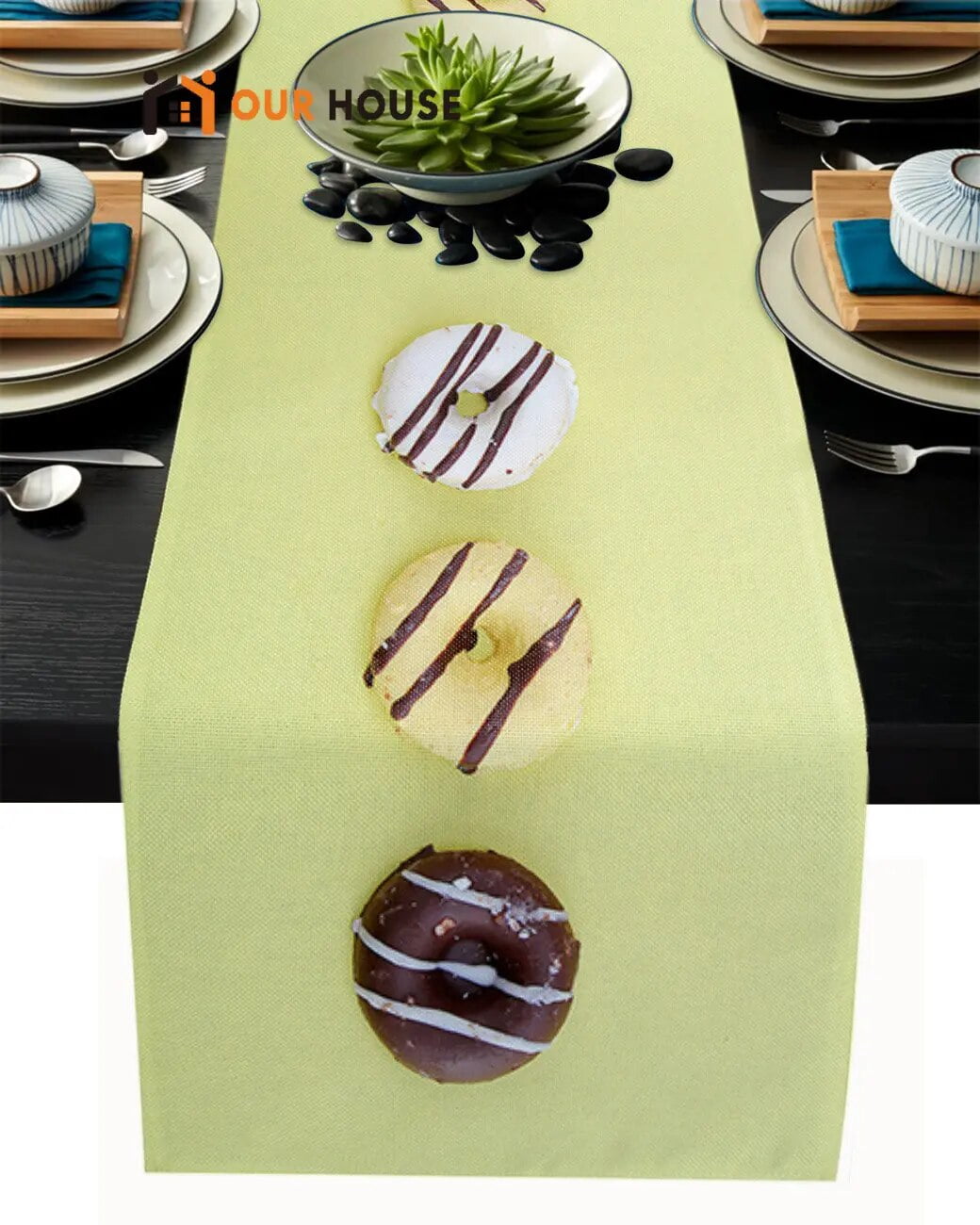 Donuts Gourmet Cake Bake Wedding Home Party Table Runners Coffee Table ...