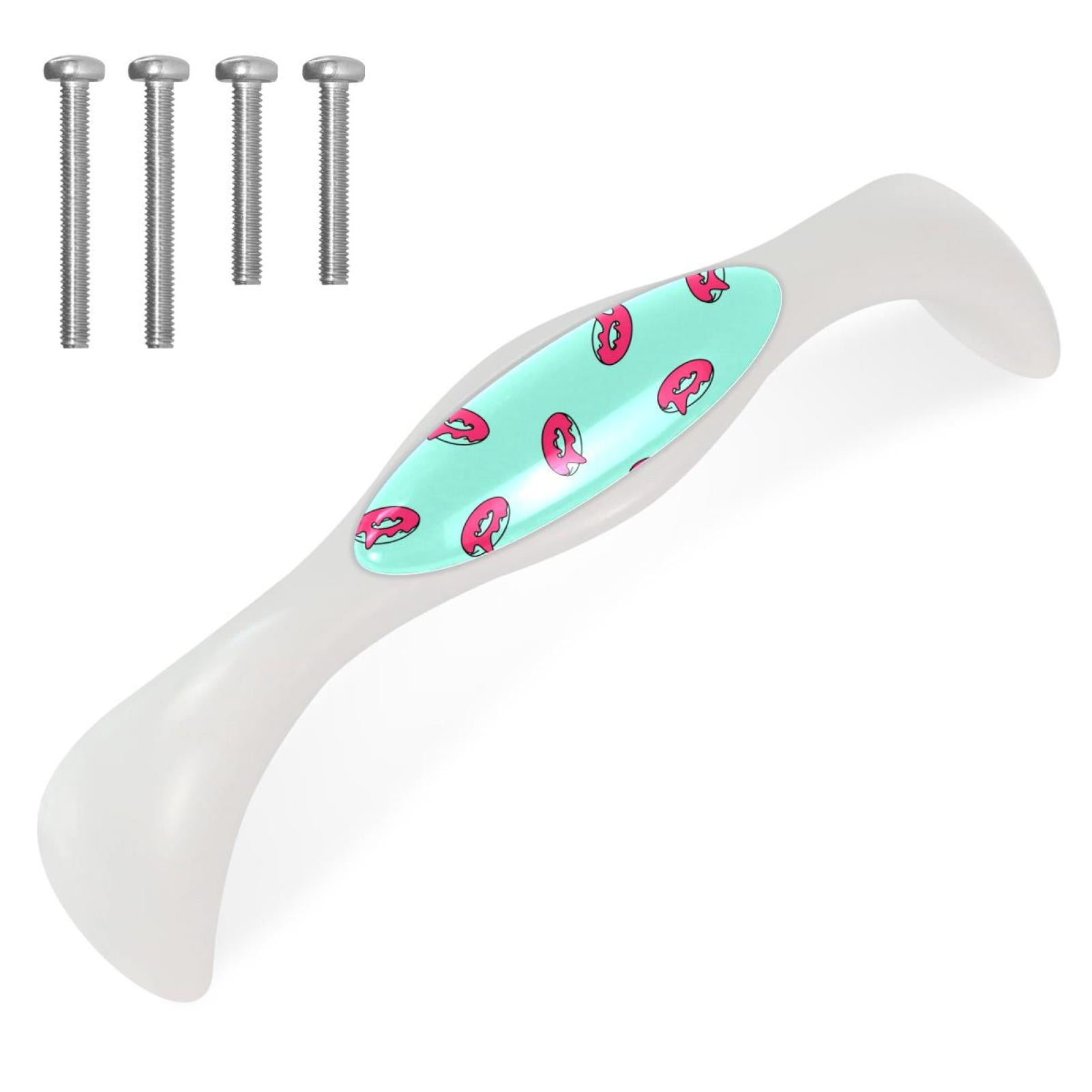 Donuts Knob 4 Pack Arched Drawer Pulls Crystal Glass White Knobs with ...