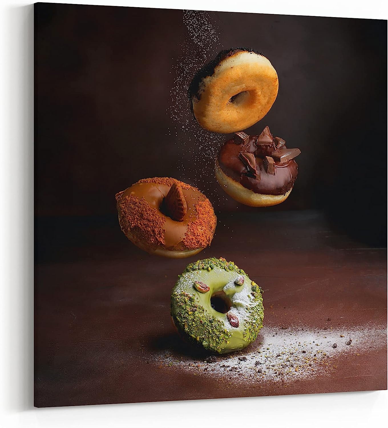 Donuts Photography Art, Kitchen Decoration Painting Canvas Wall Art ...