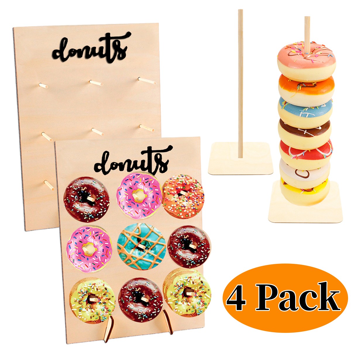 Efavormart 2 Pack | Donut Bar Display Stand Detachable Dessert Holder ...
