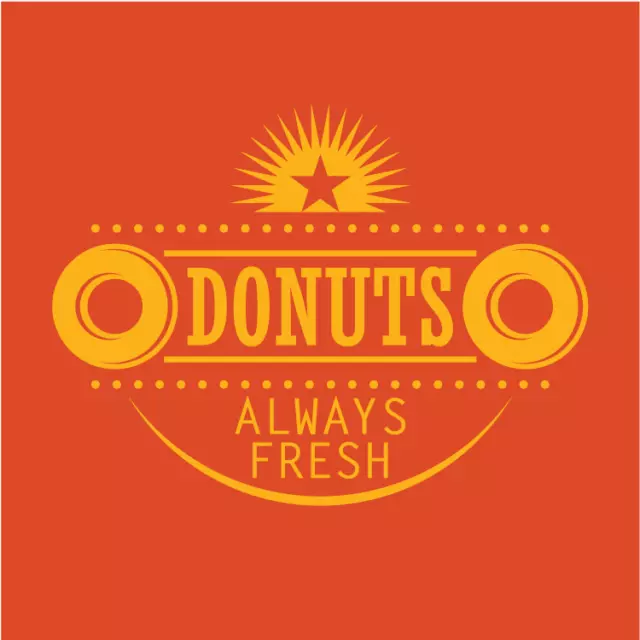 Donuts Star Always Fresh Square Car Sticker Phone Decal Water Bottle ...