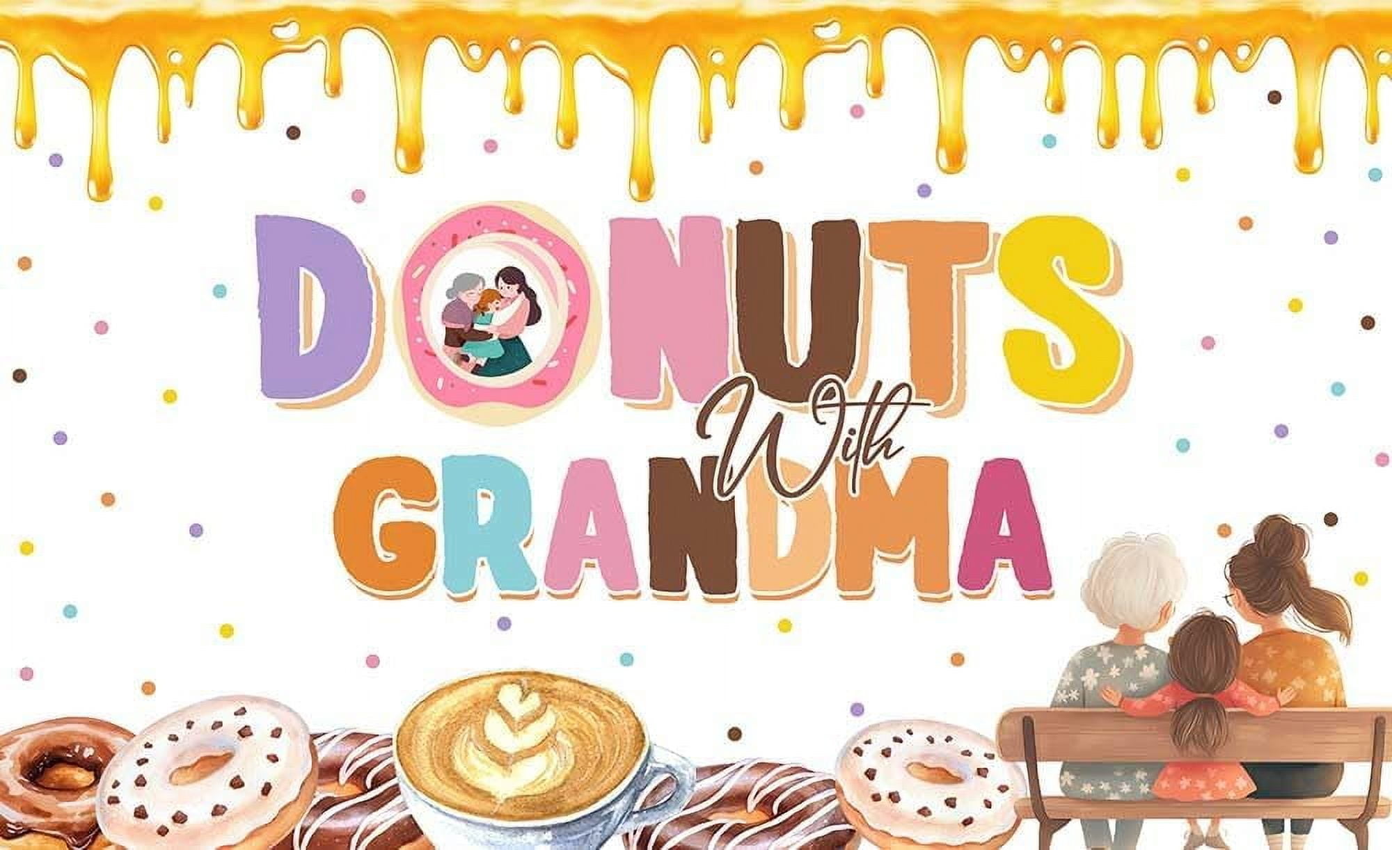 Donuts With Grandma Party Banner for Mother's Day - Sweet Donut Theme ...