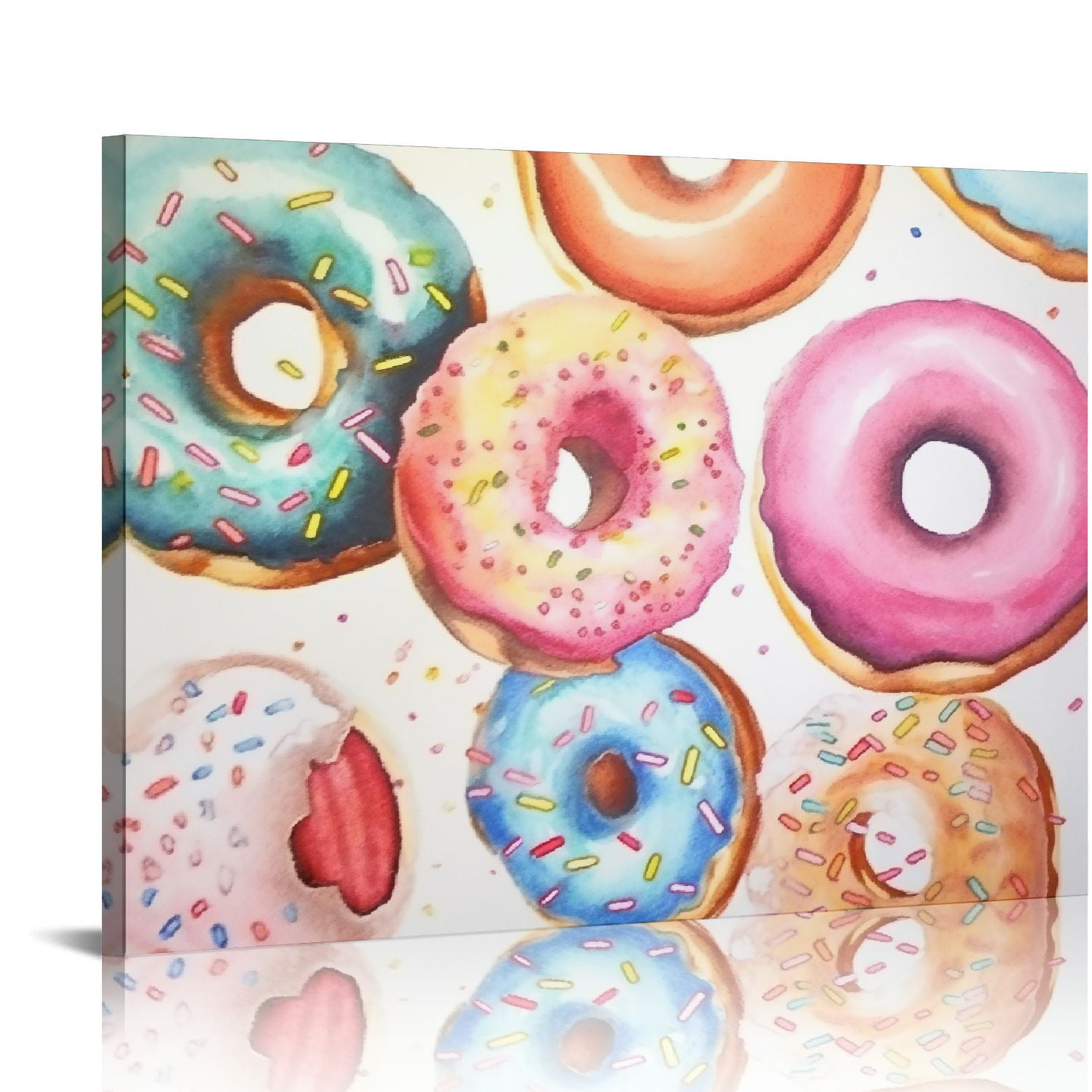 Donuts sprinkles watercolor Canvas Wall Art Living Room Bedroom Home ...