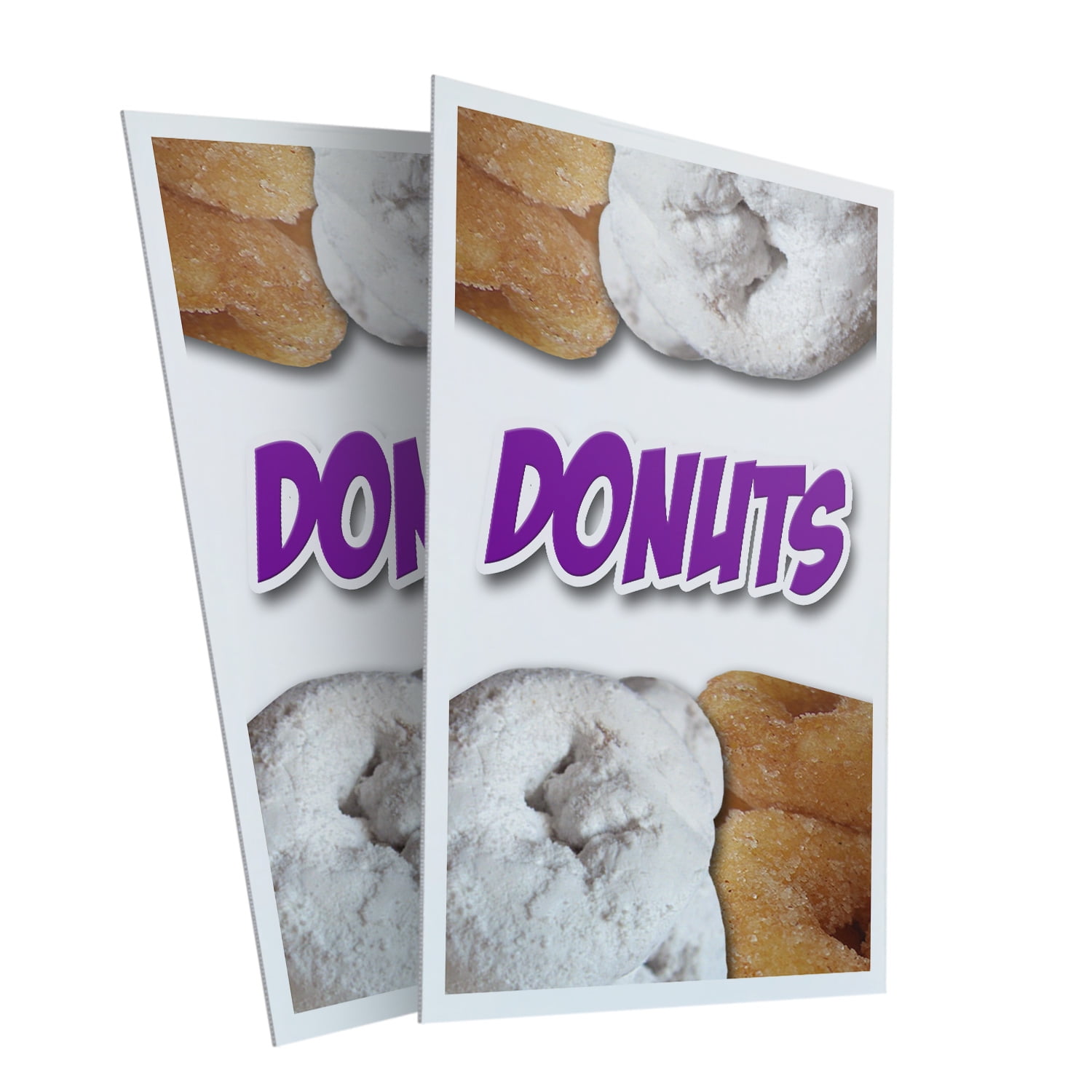 Donuts1 (2-PACK) 24" x 36" Plastic Signs | Sign Insert 4mm Corrugated ...