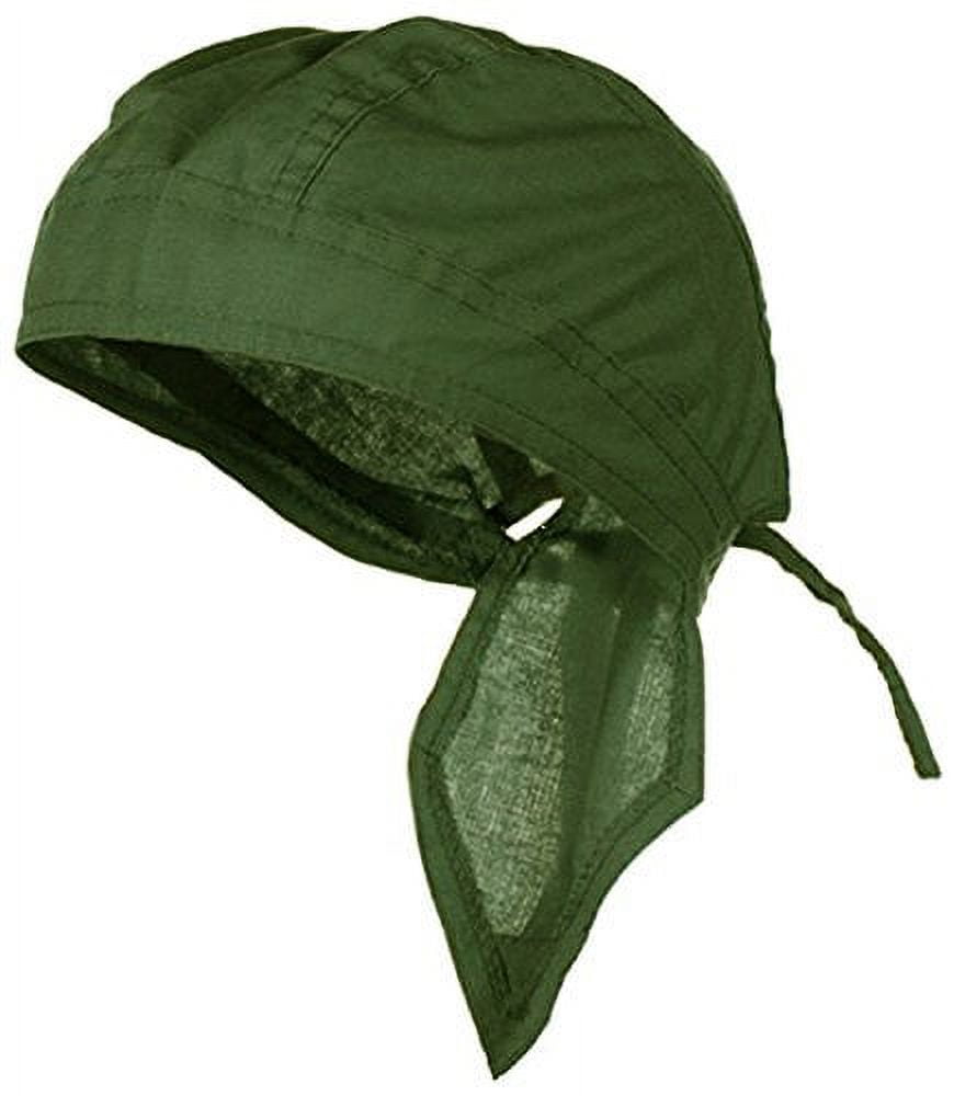 Doo Rag Du Rag Do Cotton Bandana Head Wrap Solid Color Chemo Cap (Olive ...