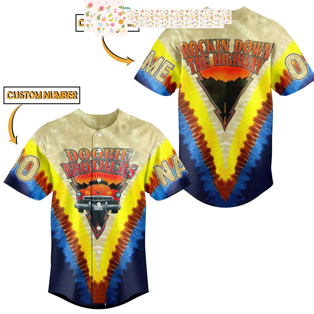 Doobie Brothers Rockin Down The Highway Personalized Baseball Jersey ...