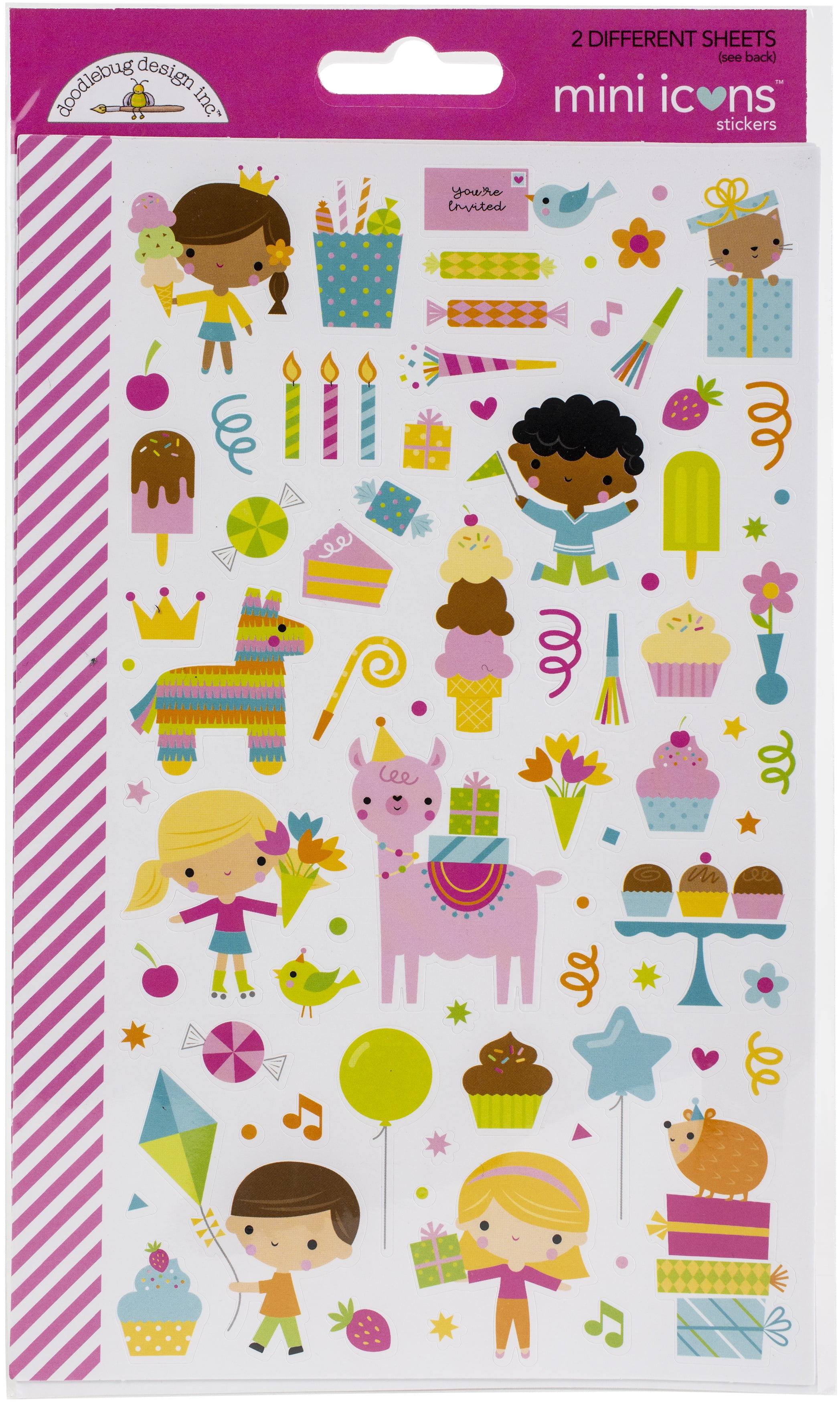 Dooblebug Mini Cardstock Stickers 2/Pkg-Hey Cupcake Icons - Walmart.com