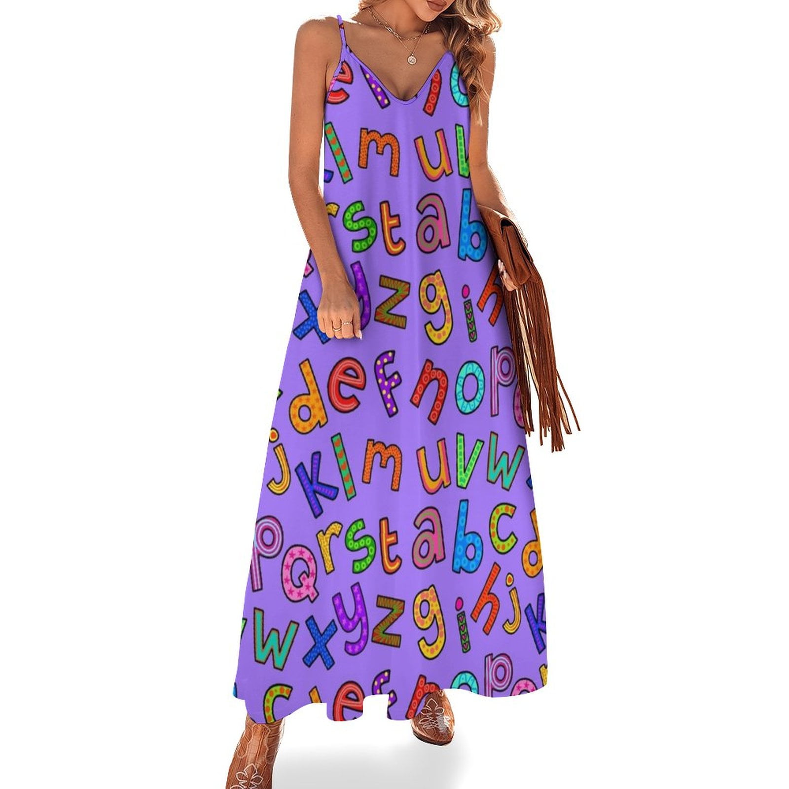 Doodle Alphabet Letters Sleeveless Dress Dress for pregnant women ...