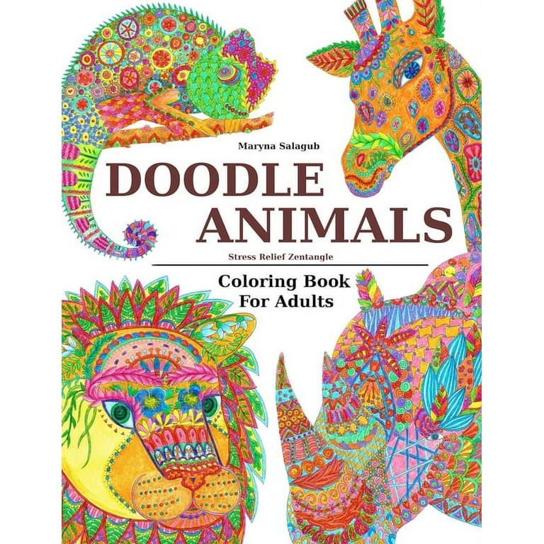 colored zentangle animals