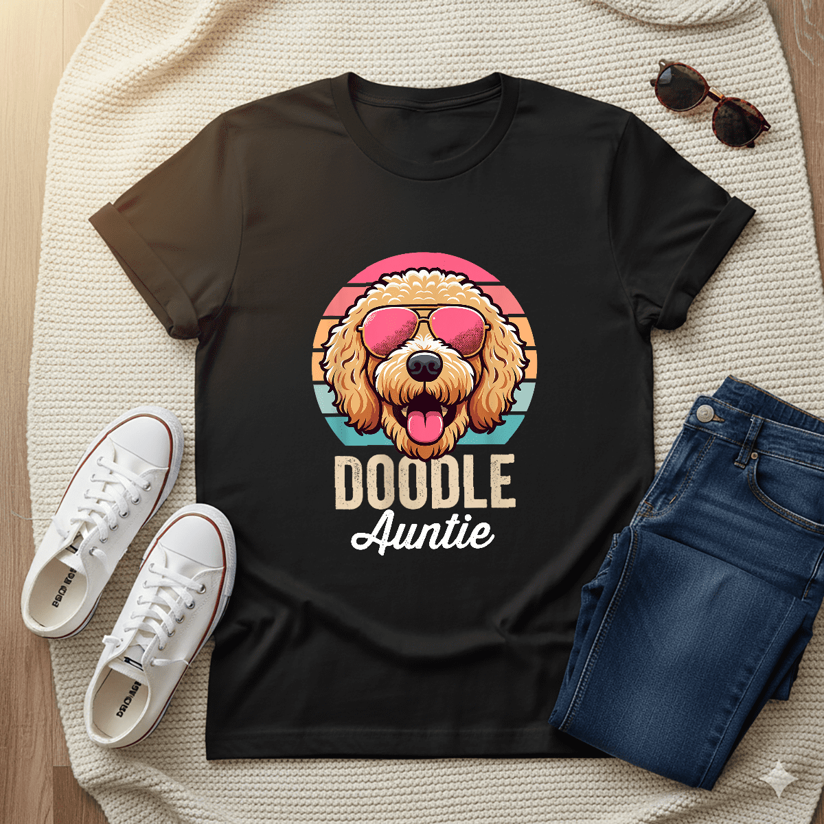 Doodle Auntie Labradoodle Golden Dog Lover Pet Owner Humor Unisex T ...