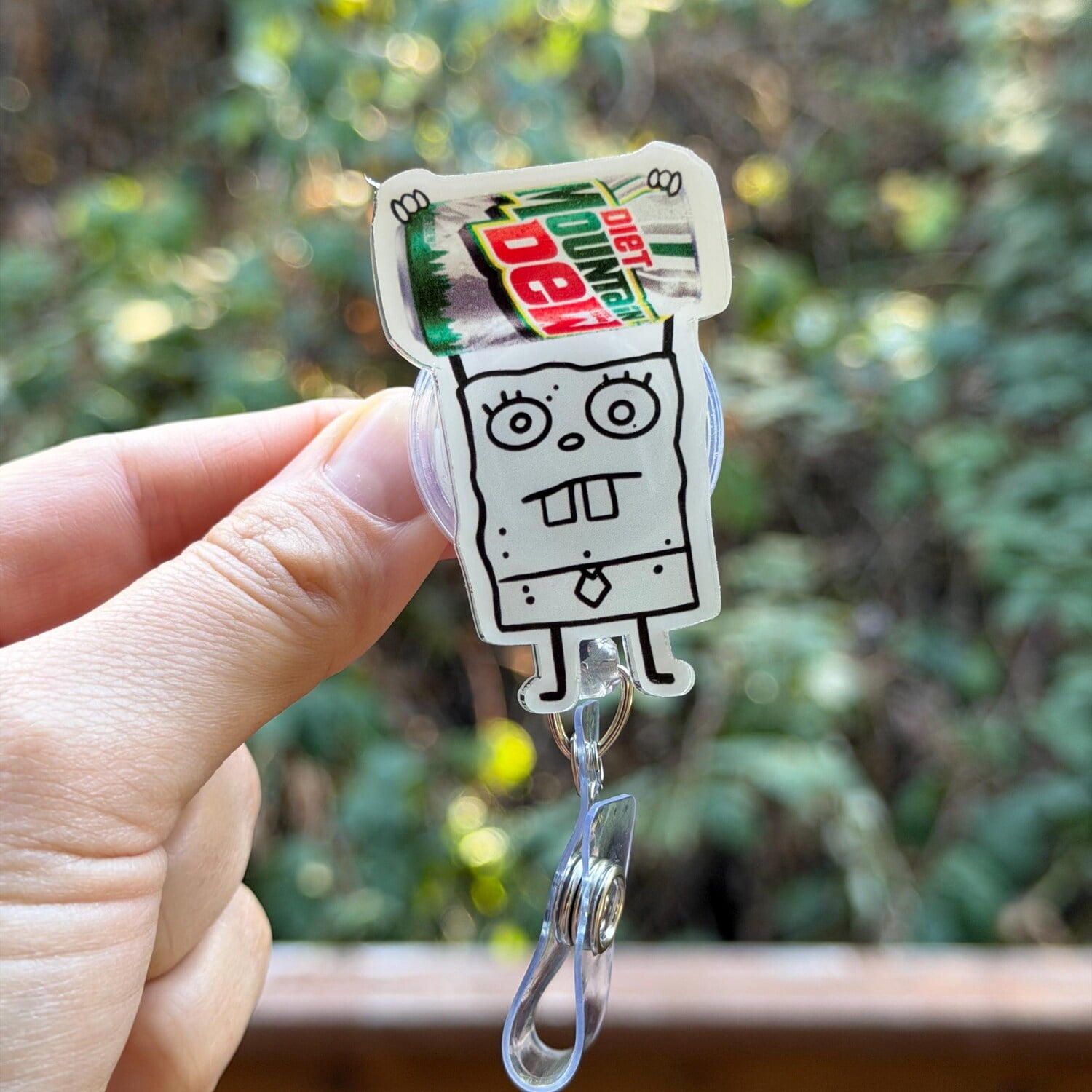 Doodle Bob Diet Mtn Dew Soda Can- Nurse badge reel, RN, MD, phlebotomy ...