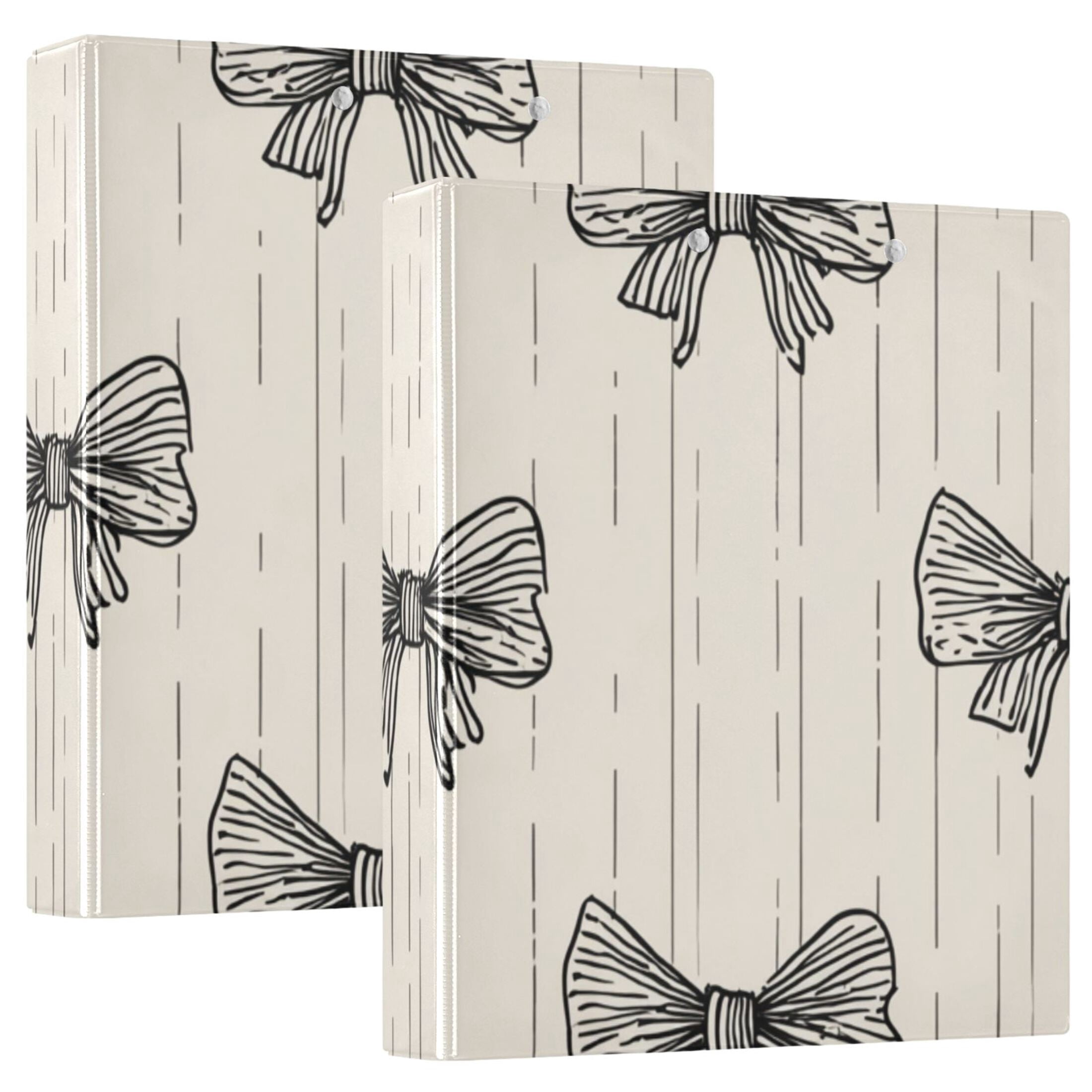 Doodle Bows Round Ring Binder 3 Rings 1.5" Capacity File Storage for A4 ...