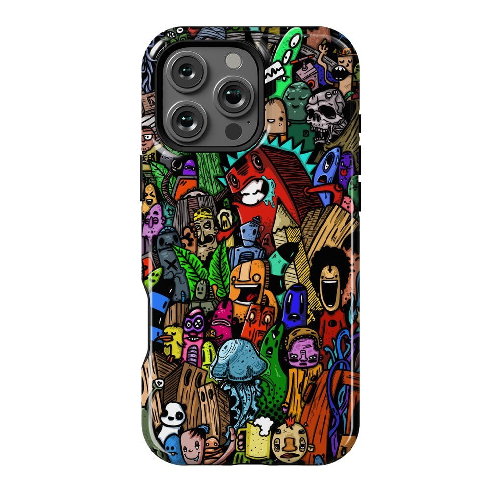 Doodle Color Party Phone Case for iPhone 16 15 14 13 12 11 Pro Max ...