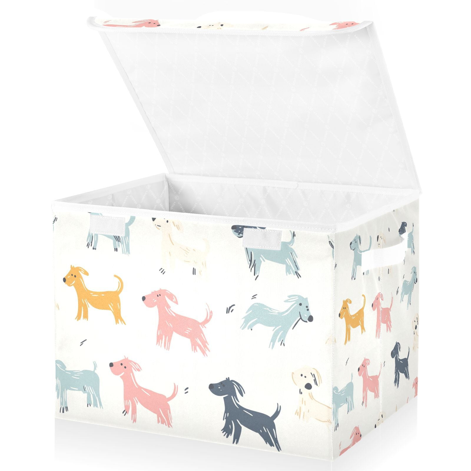 Doodle Colorful Dogs Storage Basket for Shelves Foldable Container ...
