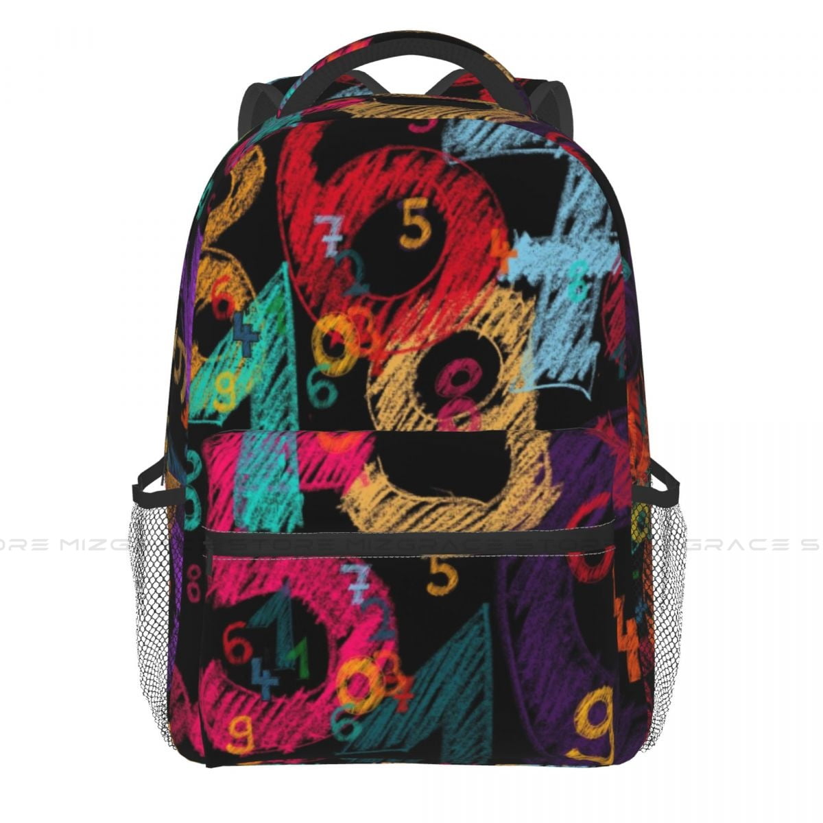 Doodle Colorful Numbers Backpacks Pattern Texture Painting Casual ...