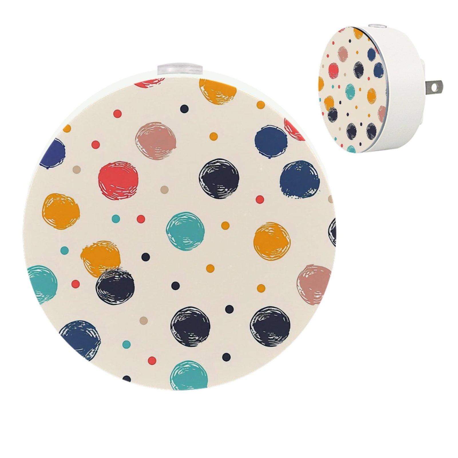 Doodle Colorful Polka Dot Automatic night lights plug into wall Dusk to ...
