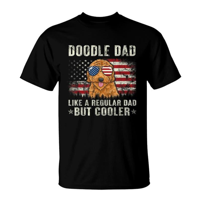 Doodle Dad Goldendoodle American Flag Fathers Day July 4Th TShirt ...