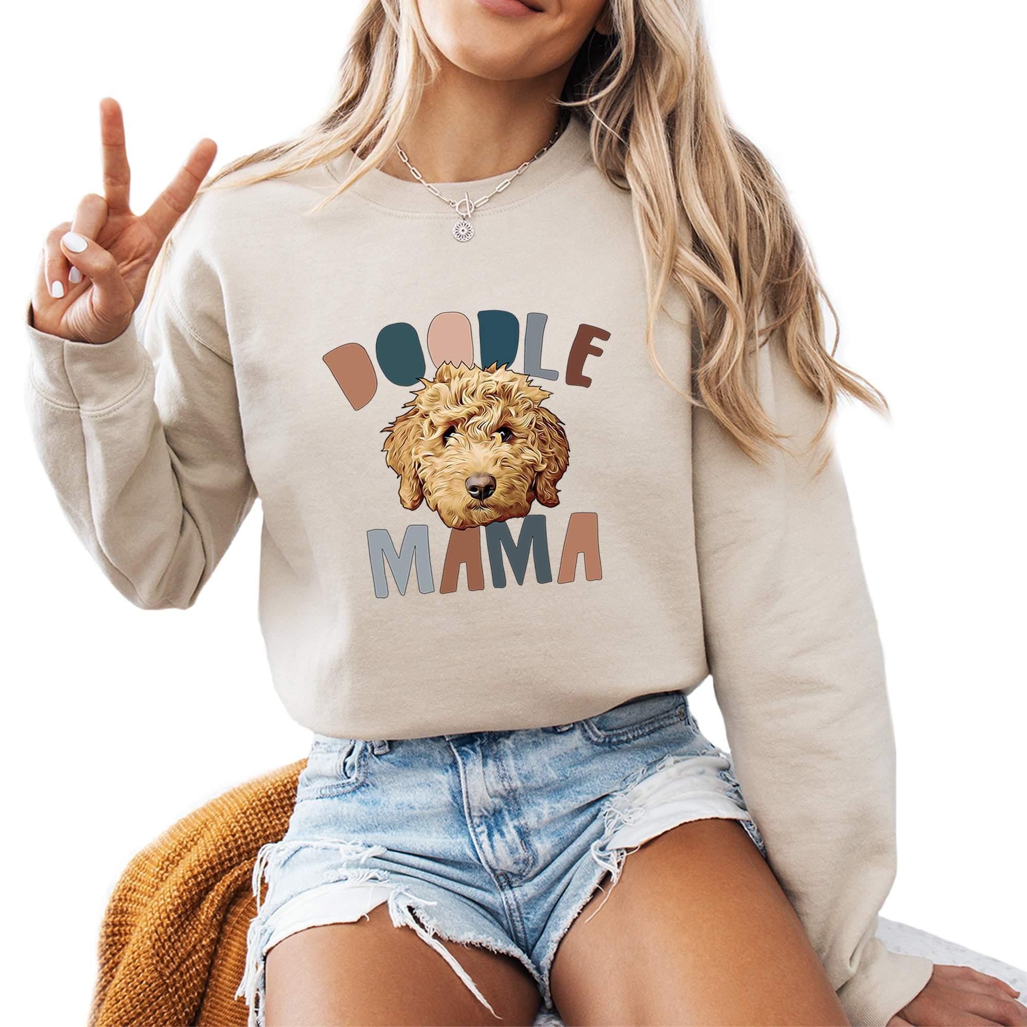 Doodle Dog Mom Cute Sweatshirt Women Long Sleeve Fashion Graphic Shirts ...