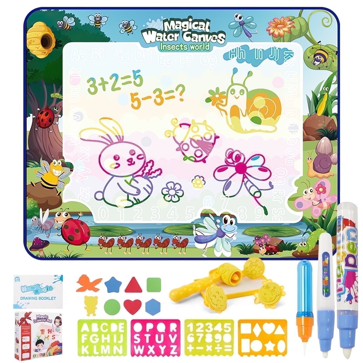 GPED Doodle Drawing Mat, 40 x 30 inch Large Aqua Magic Water Drawing ...