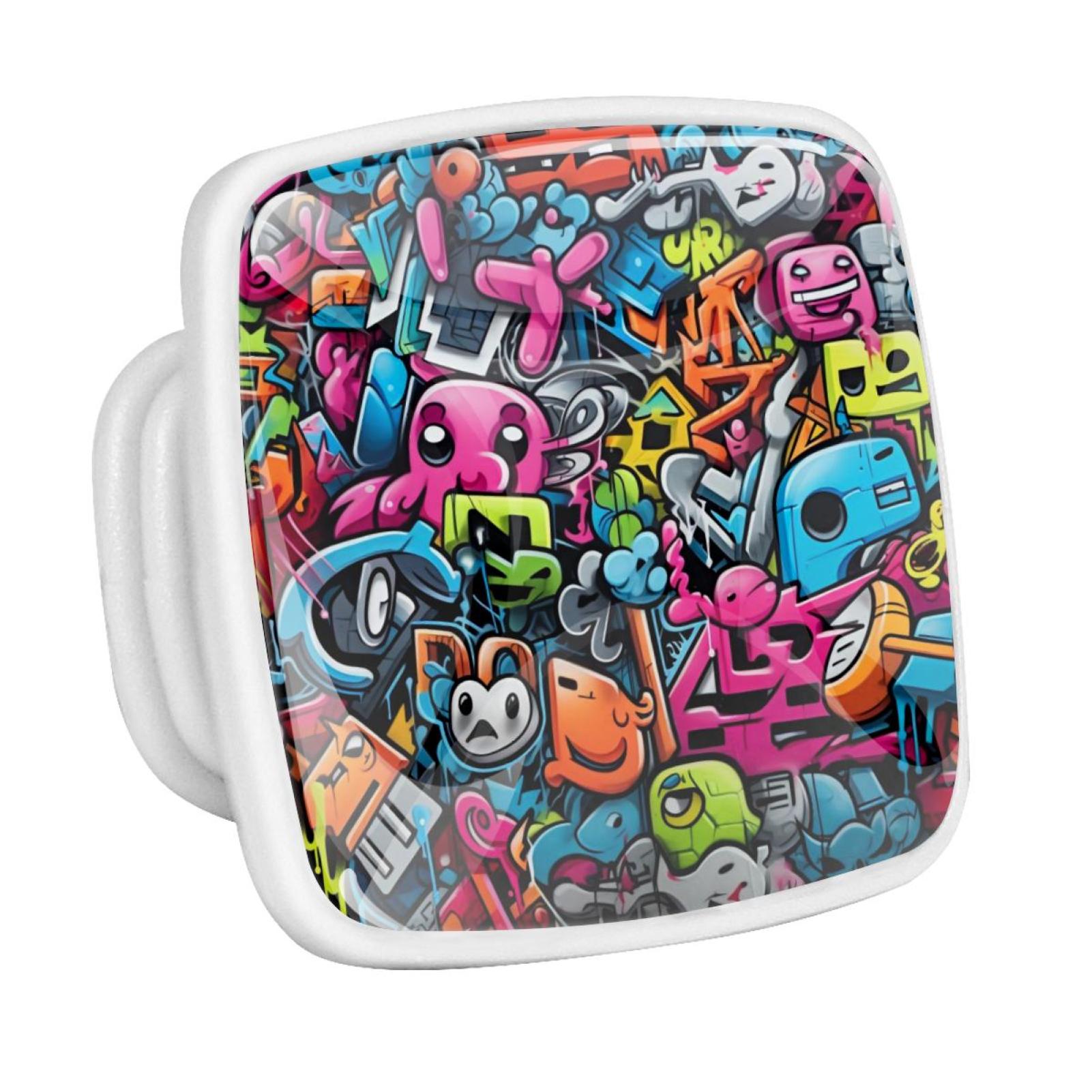 Doodle Fluorescent Drawer Pulls with Screws Square 4-Pack Glow Dark ...