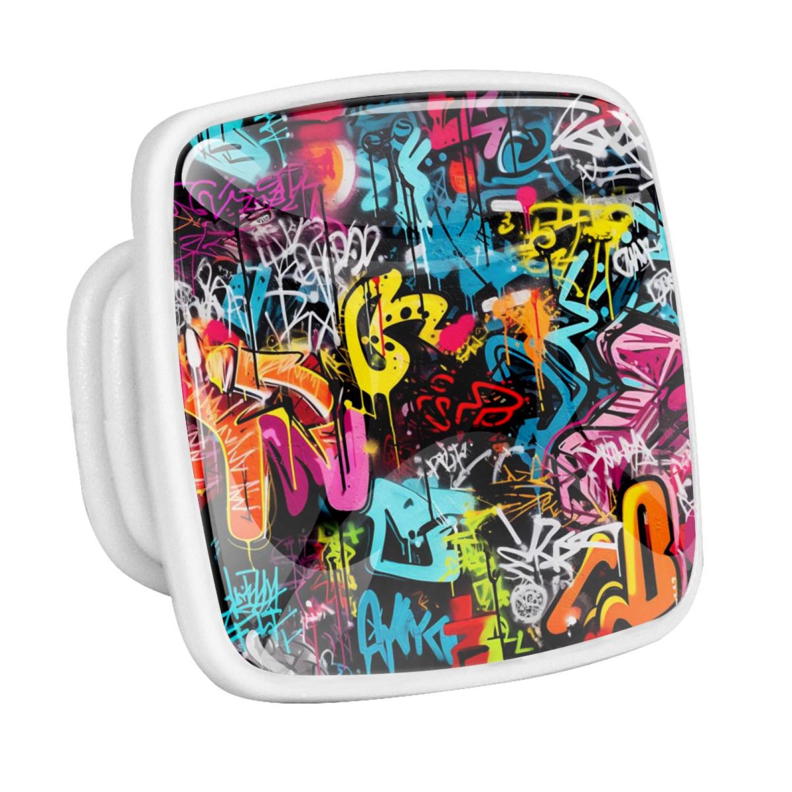 Doodle Fluorescent Drawer Pulls with Screws Square 4-Pack Glow Dark ...