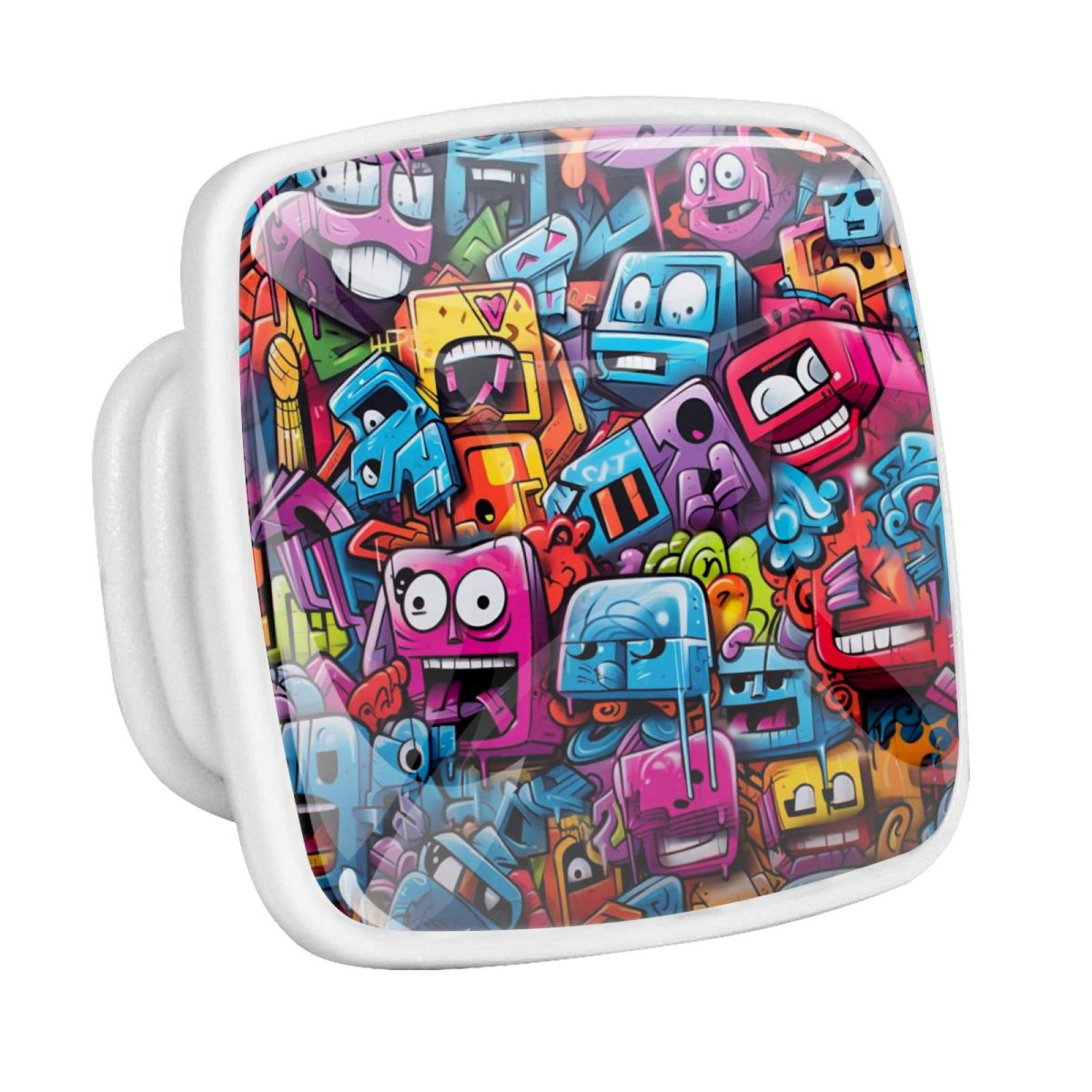 Doodle Fluorescent Drawer Pulls with Screws Square 4-Pack Glow Dark ...