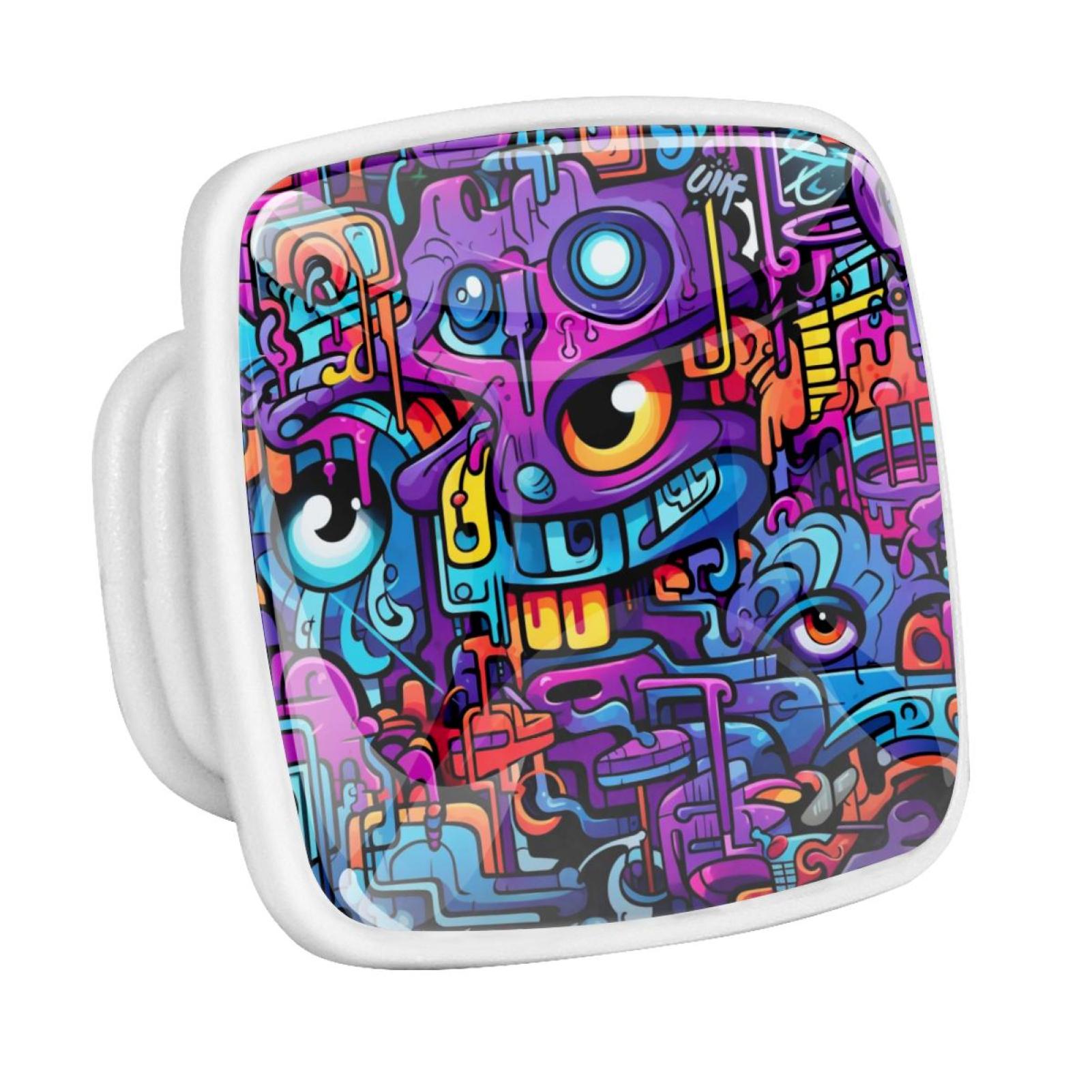 Doodle Fluorescent Drawer Pulls with Screws Square 4-Pack Glow Dark ...