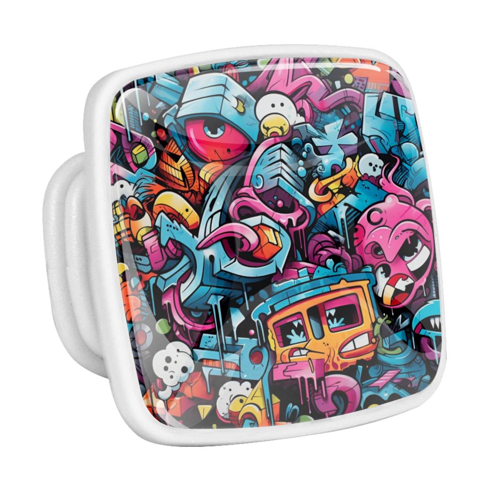 Doodle Fluorescent Drawer Pulls with Screws Square 4-Pack Glow Dark ...