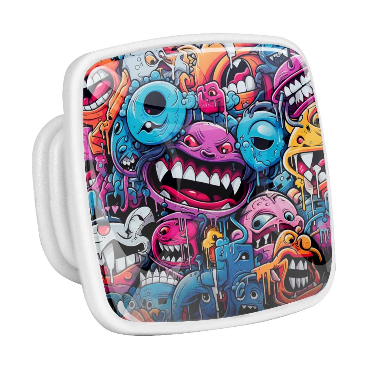 Doodle Fluorescent Drawer Pulls with Screws Square 4-Pack Glow Dark ...