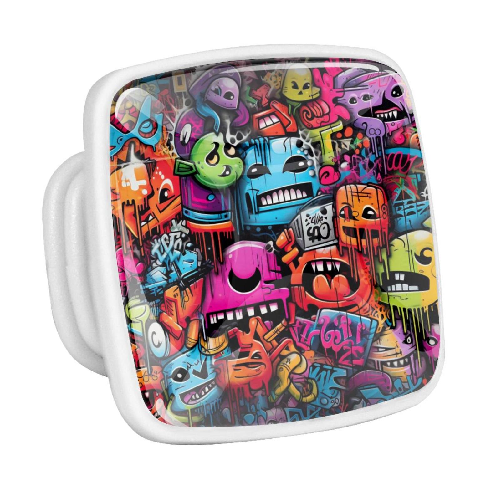 Doodle Fluorescent Drawer Pulls with Screws Square 4-Pack Glow Dark ...