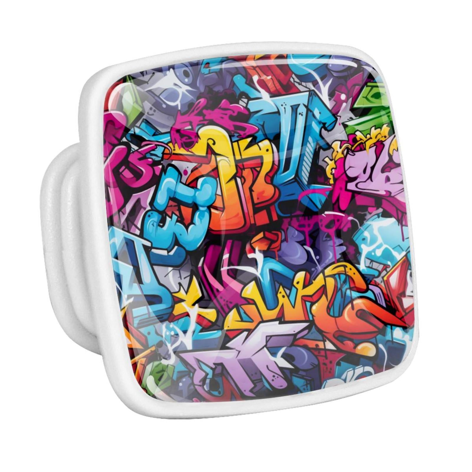 Doodle Fluorescent Drawer Pulls with Screws Square 4-Pack Glow Dark ...