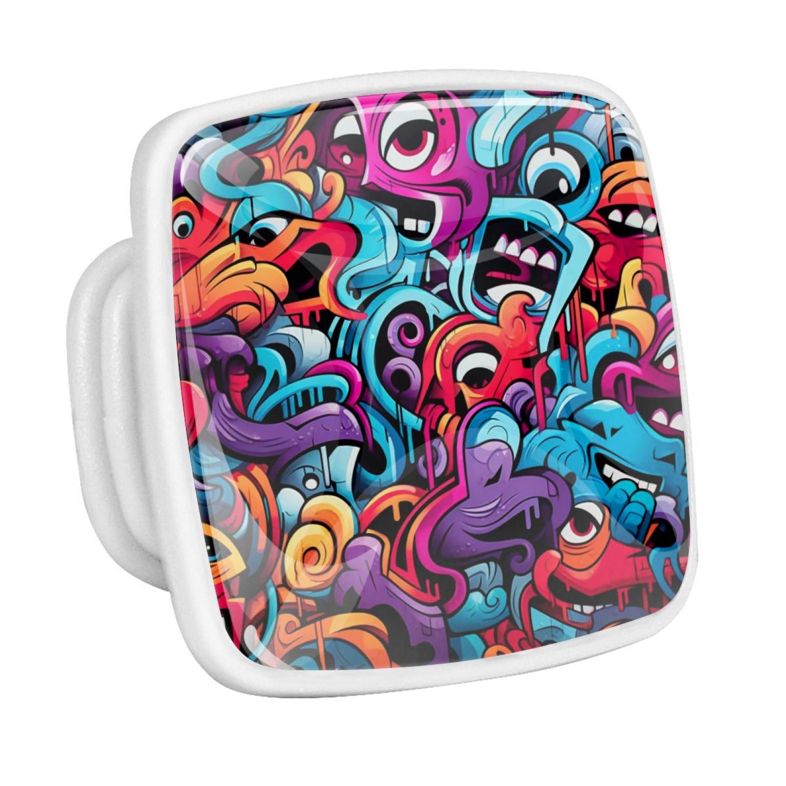 Doodle Fluorescent Drawer Pulls with Screws Square 4-Pack Glow Dark ...