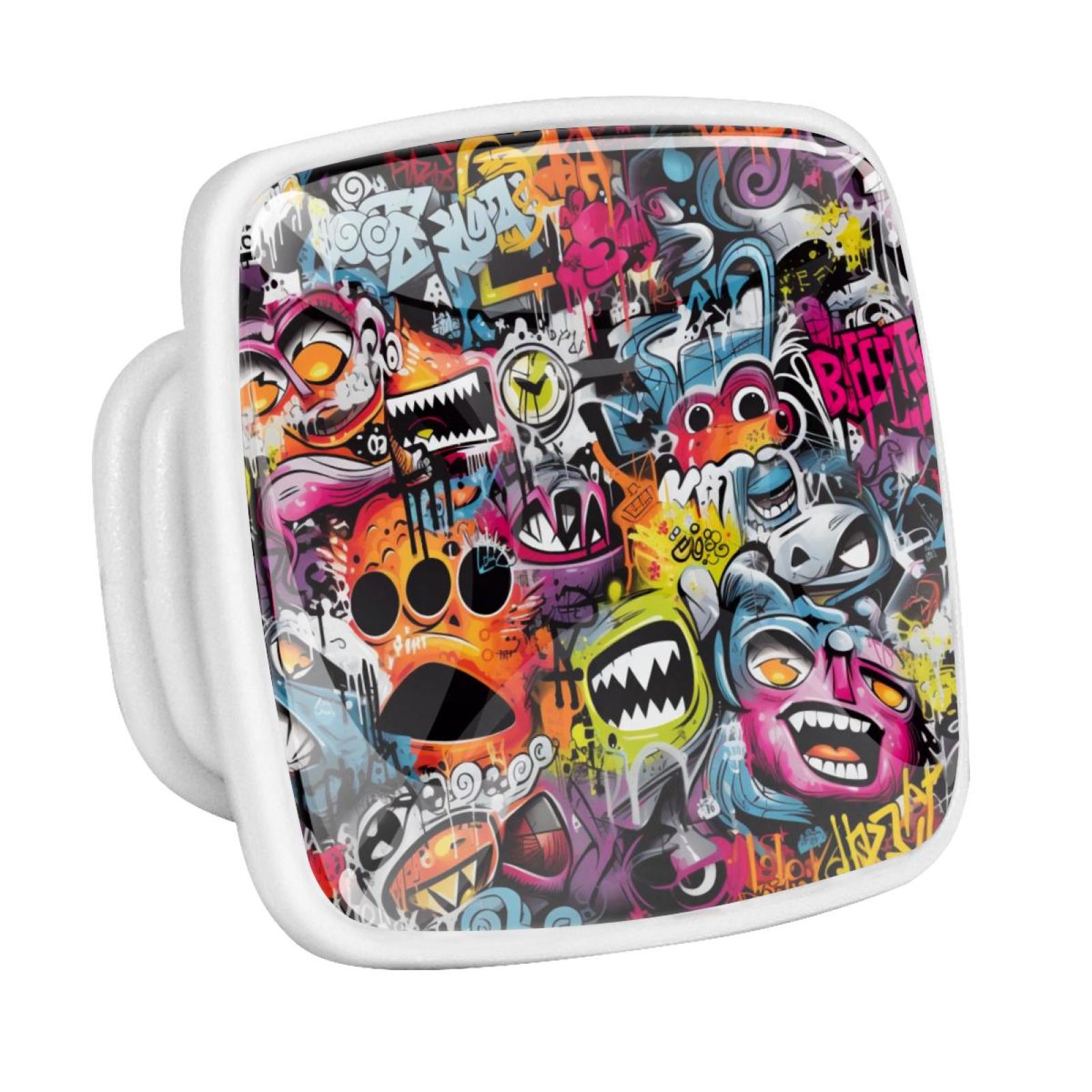 Doodle Fluorescent Drawer Pulls with Screws Square 4-Pack Glow Dark ...