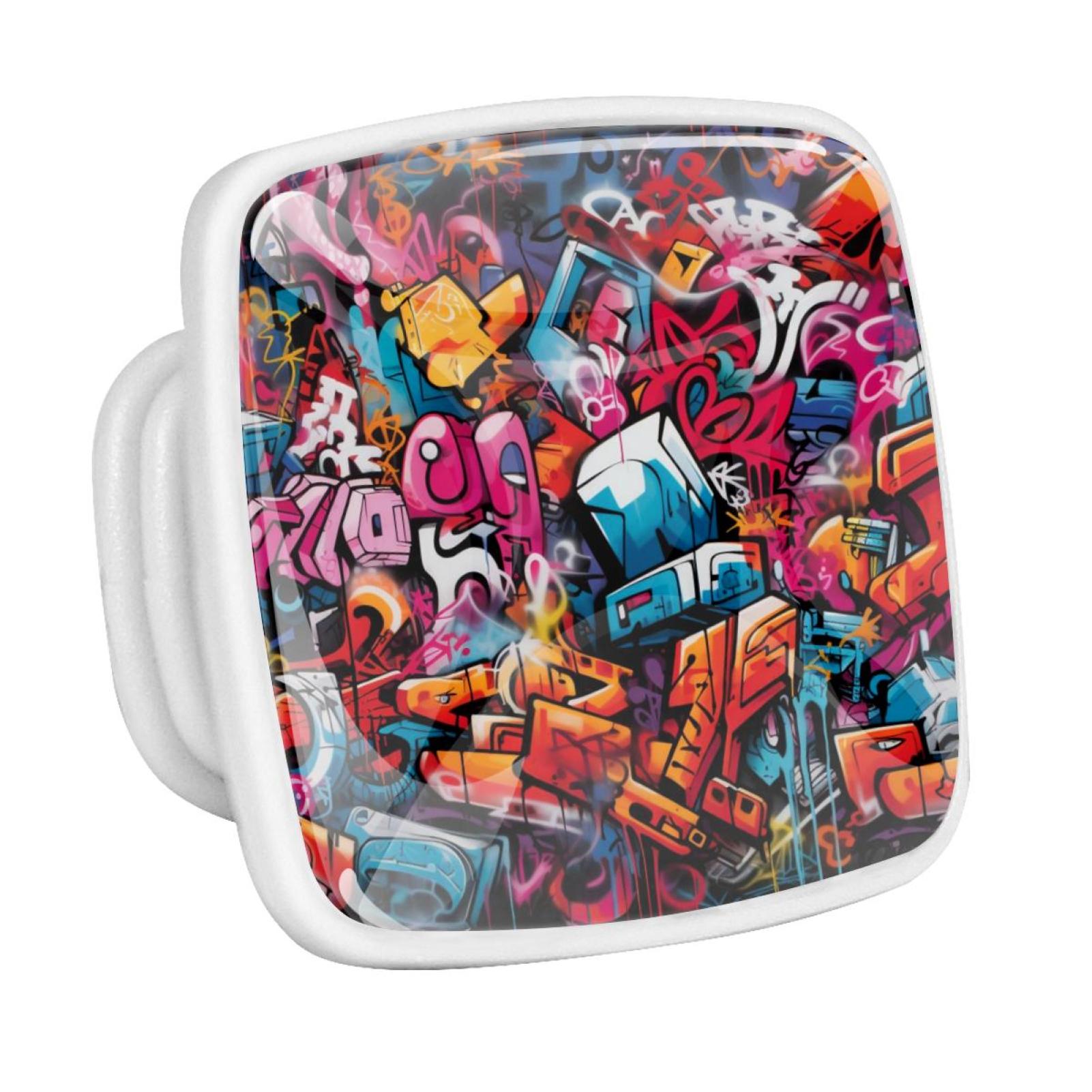 Doodle Fluorescent Drawer Pulls with Screws Square 4-Pack Glow Dark ...