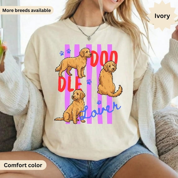 Doodle Lover T-Shirt, Goldendoodle Mom Gift, Cute Labradoodle Shirt for ...