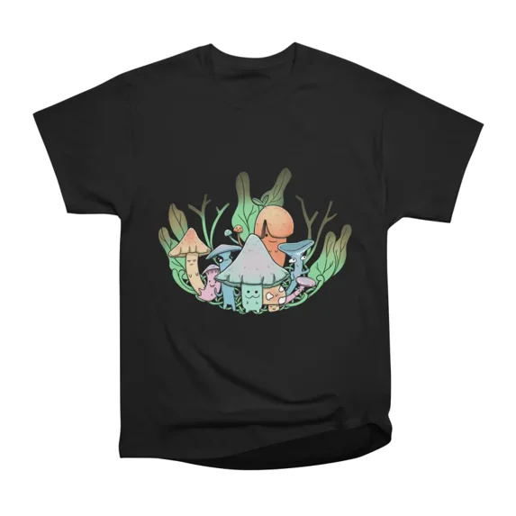Doodle Mushrooms T-Shirt Tee Gift For Him Merch For Her Apparel For ...