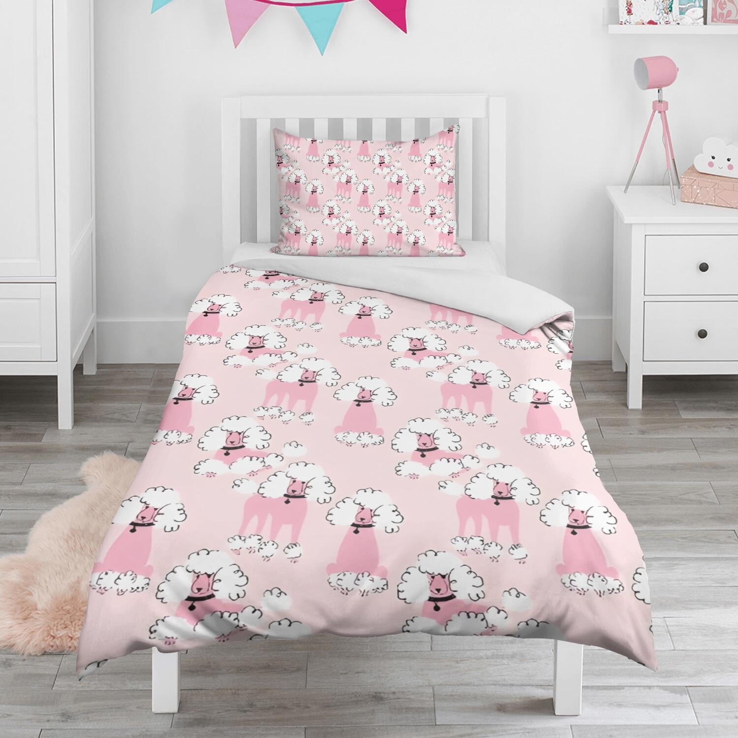 Doodle Poodle Image Duvet Cover and Pillowcase Set for Single Bedding ...