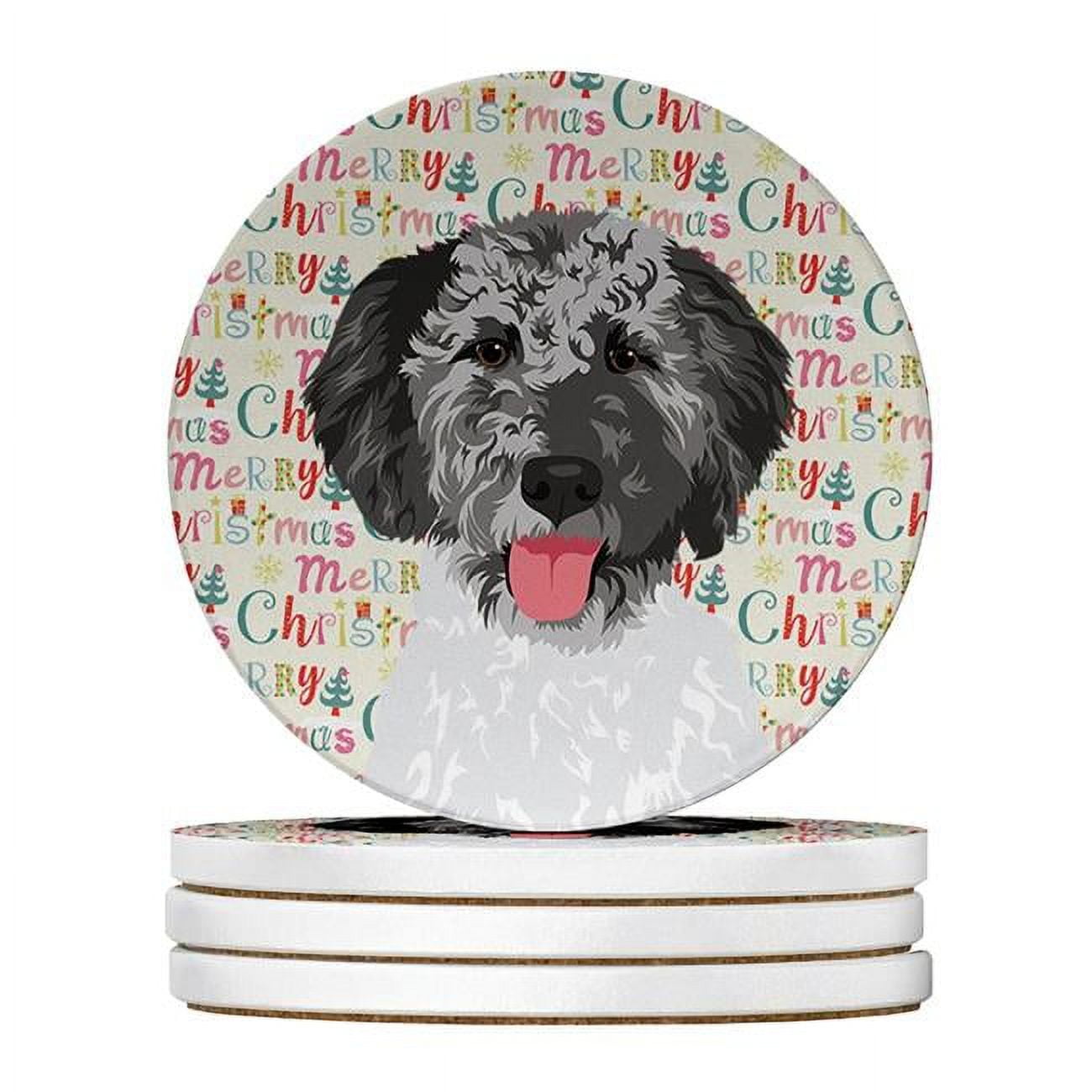Doodle Silver #3 Christmas Large Sandstone Coasters Pack of 4 4 in x 4 ...